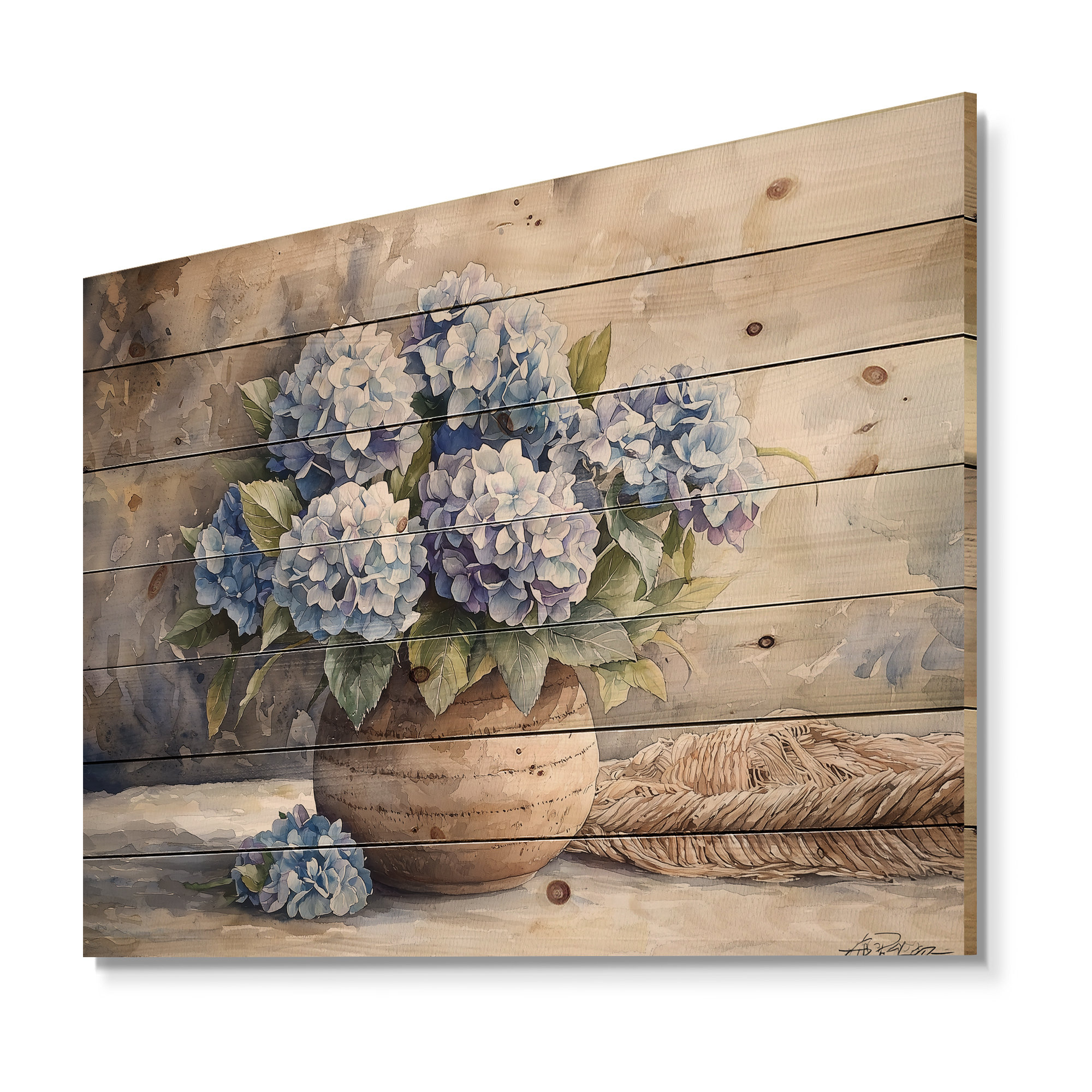 Ophelia & Co. Hydrangeas In A Dreamy Setting I - Hydrangea Wood Wall ...