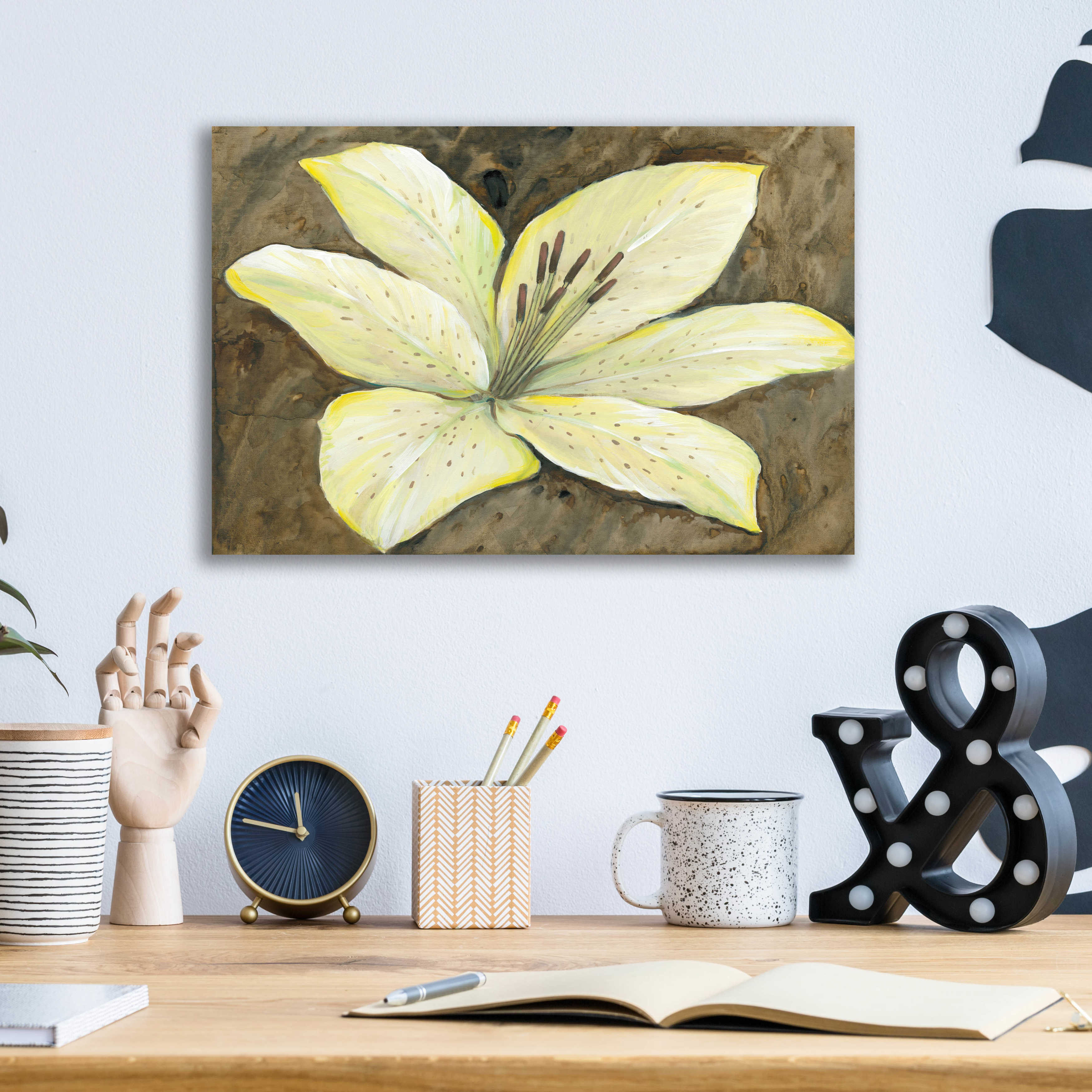 Red Barrel Studio® " Epic Art 'Neutral Lily I' By Tim O'Toole, Acrylic ...
