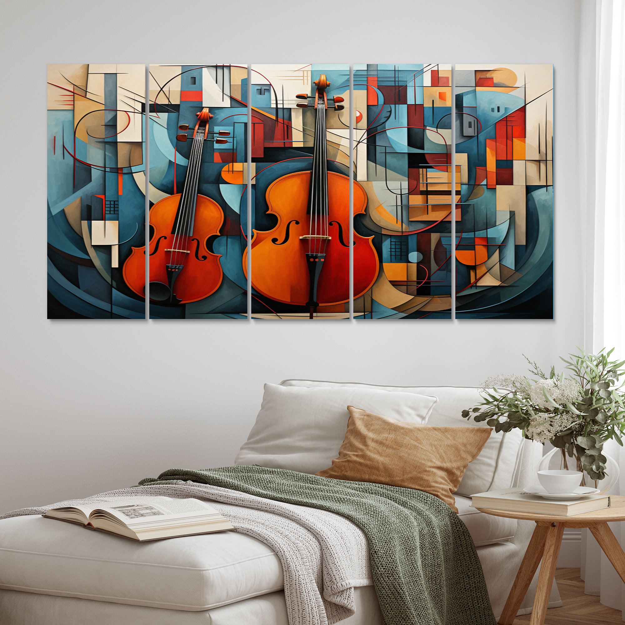 DesignArt Cubism Music Forms I - Cubism Metal Art Print Set | Wayfair