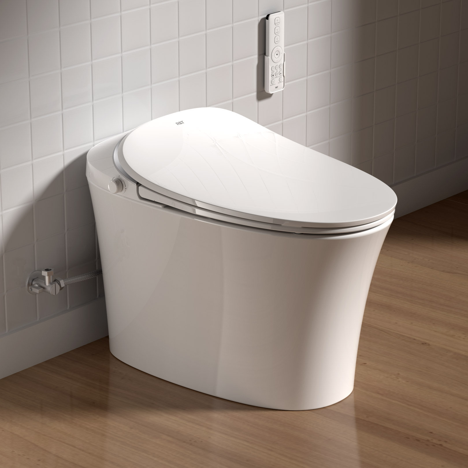 R&T C2 Smart Toilet with Tank Built-in, Auto Open & Flush, Foot Sensor ...