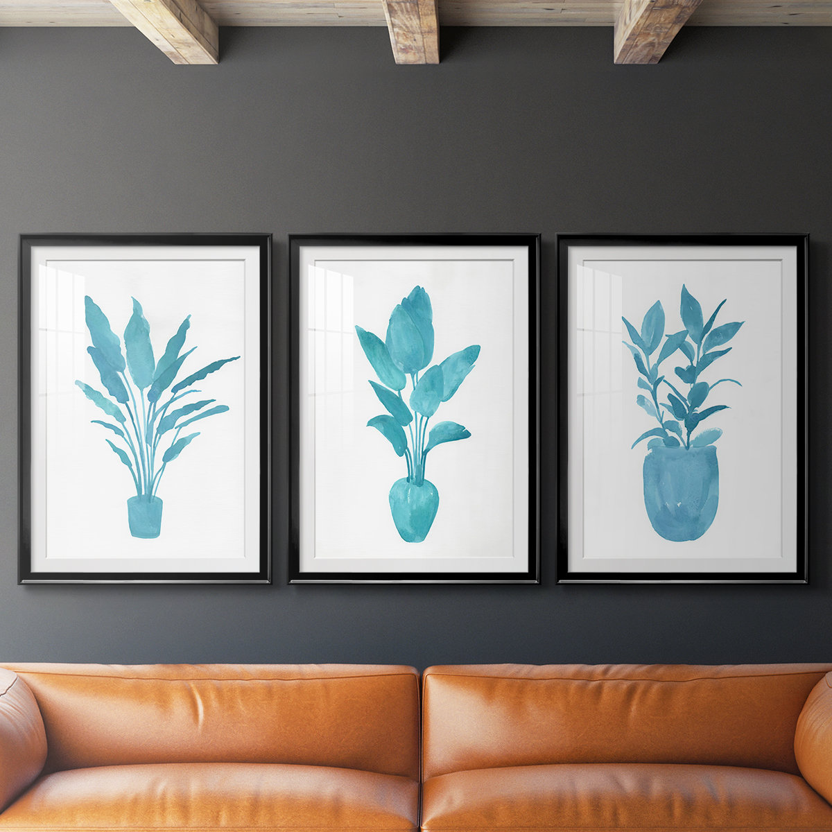 Wildon Home® Watercolor House Plant I -Custom Framed Premium Print W ...