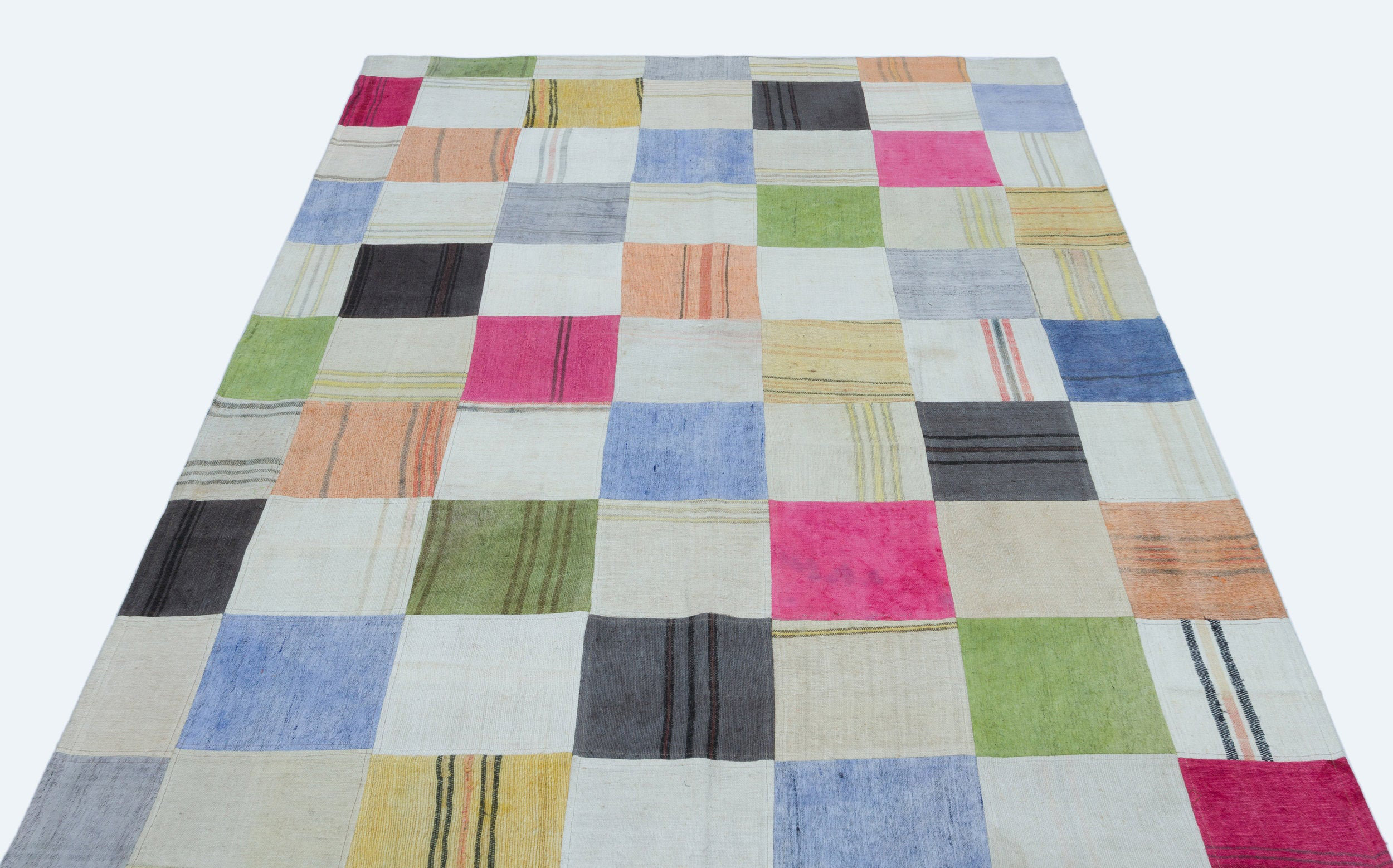 Union Rustic Leberta Beige Patchwork Wool Handmade Area Rug | Wayfair