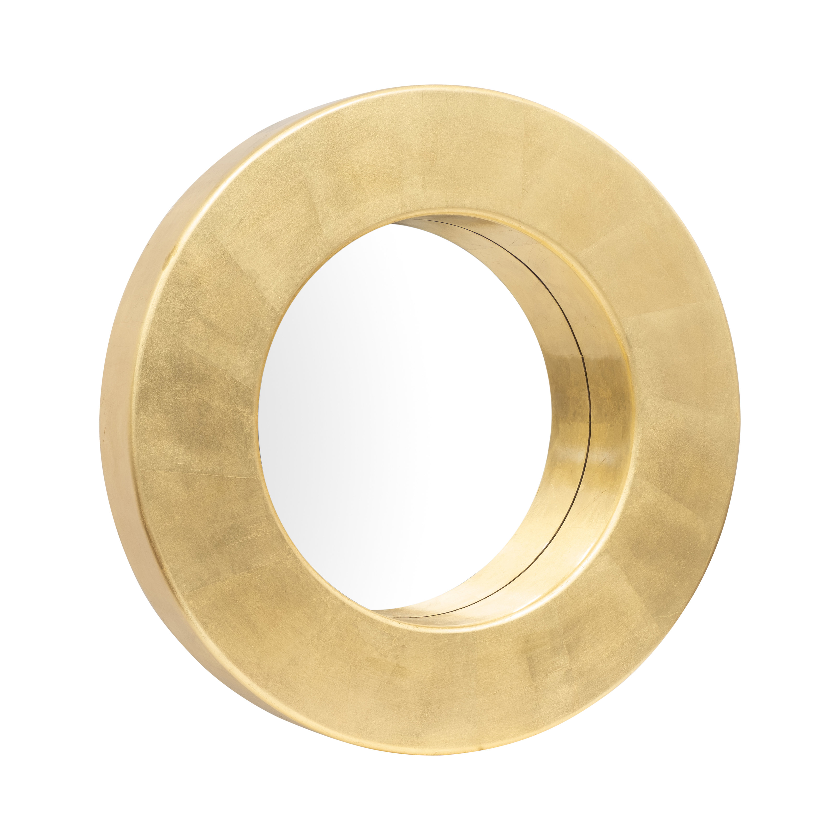 Everly Quinn Round Gold Disc Contemporary Wall Mirror | Wayfair