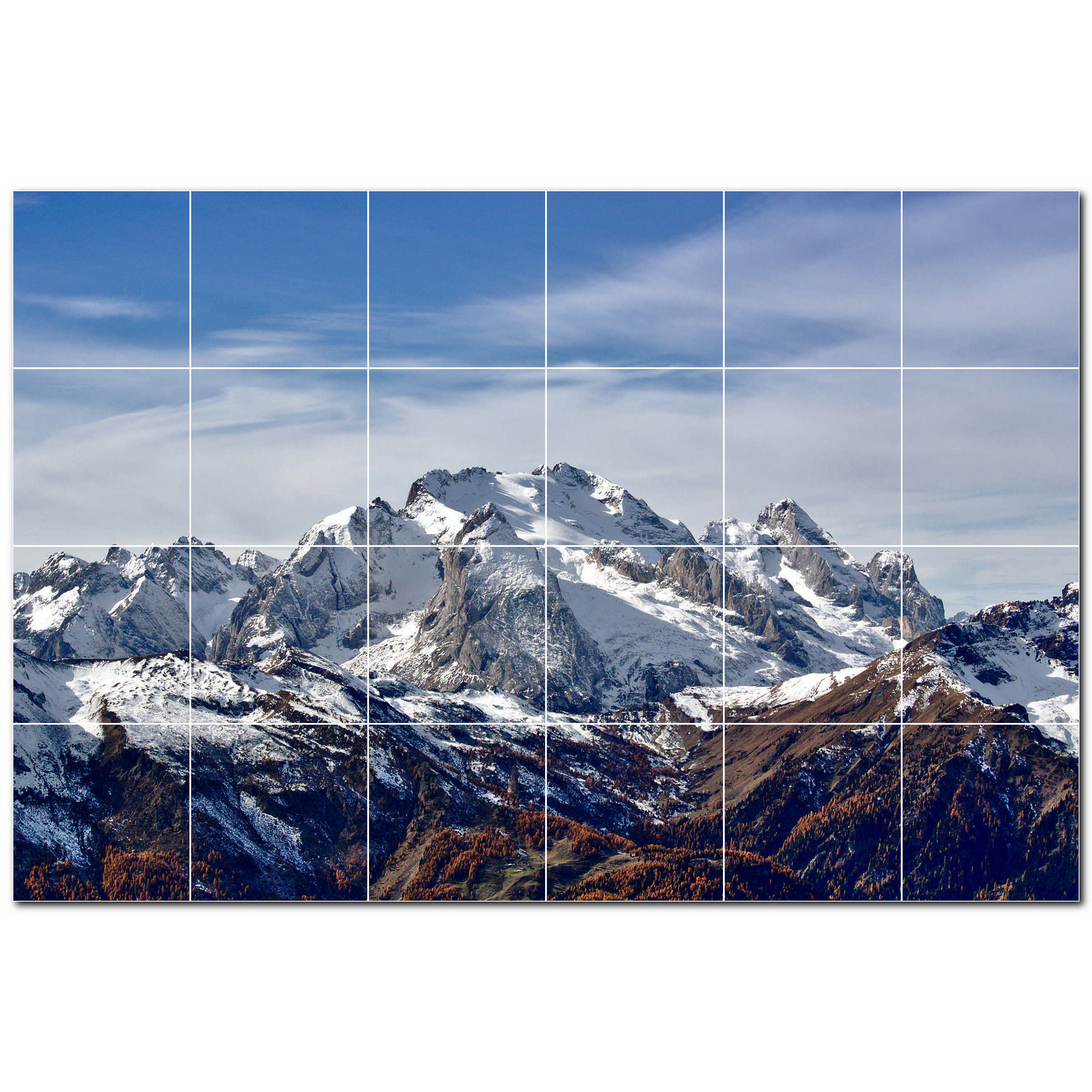 Picture-Tiles.com 30" x 24" Ceramic Mountains Photo Decorative Mural ...