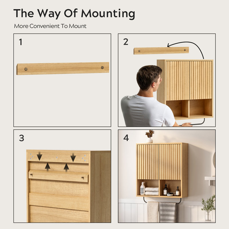 Rebrilliant Fluted Bathroom Wall Cabinet - Wayfair Canada