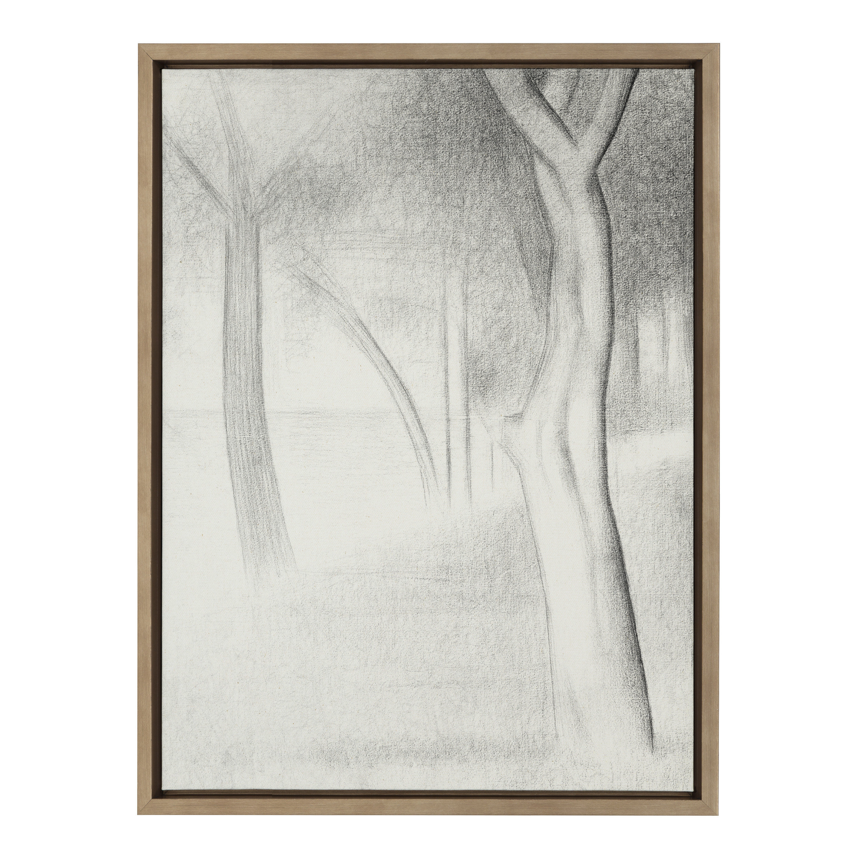 Red Barrel Studio® Sylvie Georges Seurat Trees 1884 BW Framed Canvas By ...