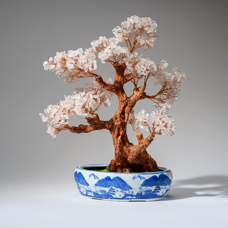 Astro Gallery of Gems Genuine Quartz Gemstone Bonsai Tree In Oval ...