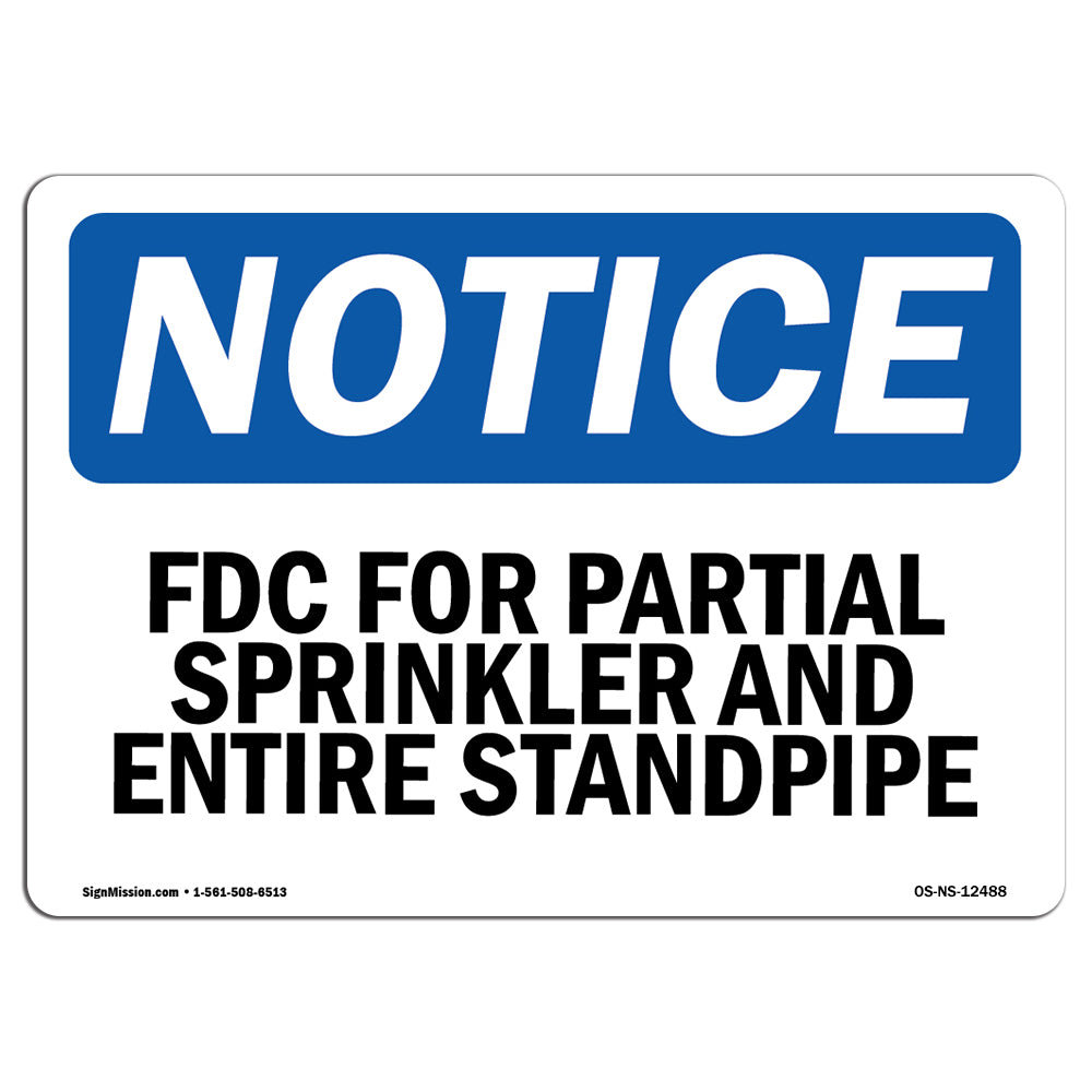 SignMission FDC For Partial Sprinkler And Entire Standpipe Aluminum ...