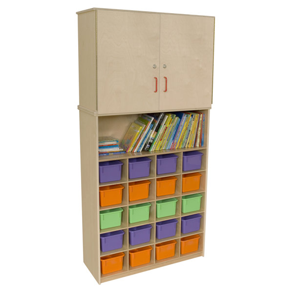 Wood Designs 20 Tray Vertical Storage Cabinet with Assorted Pastel ...
