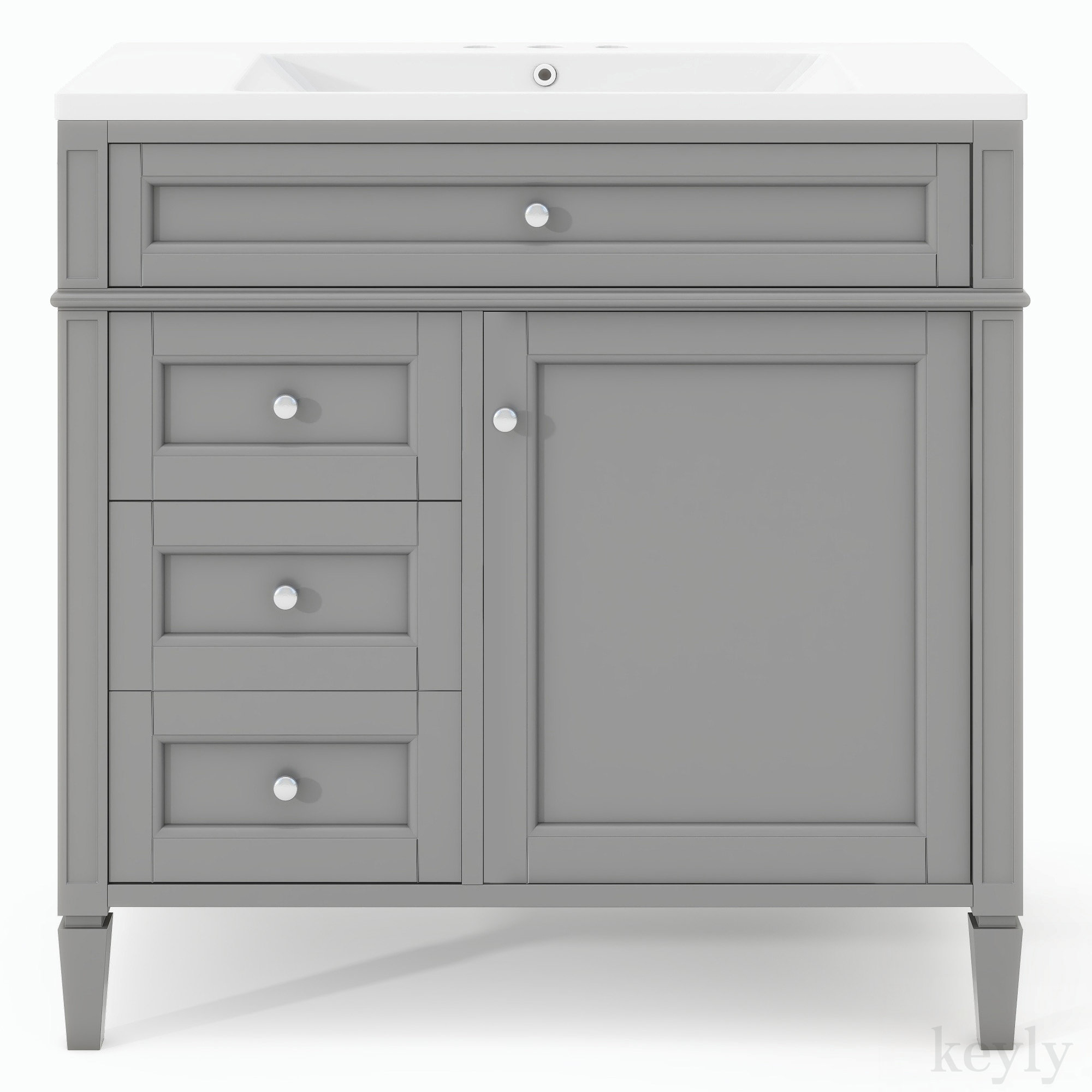 Charlton Home® Dimitilde 36'' Single Bathroom Vanity with Ceramic Top ...