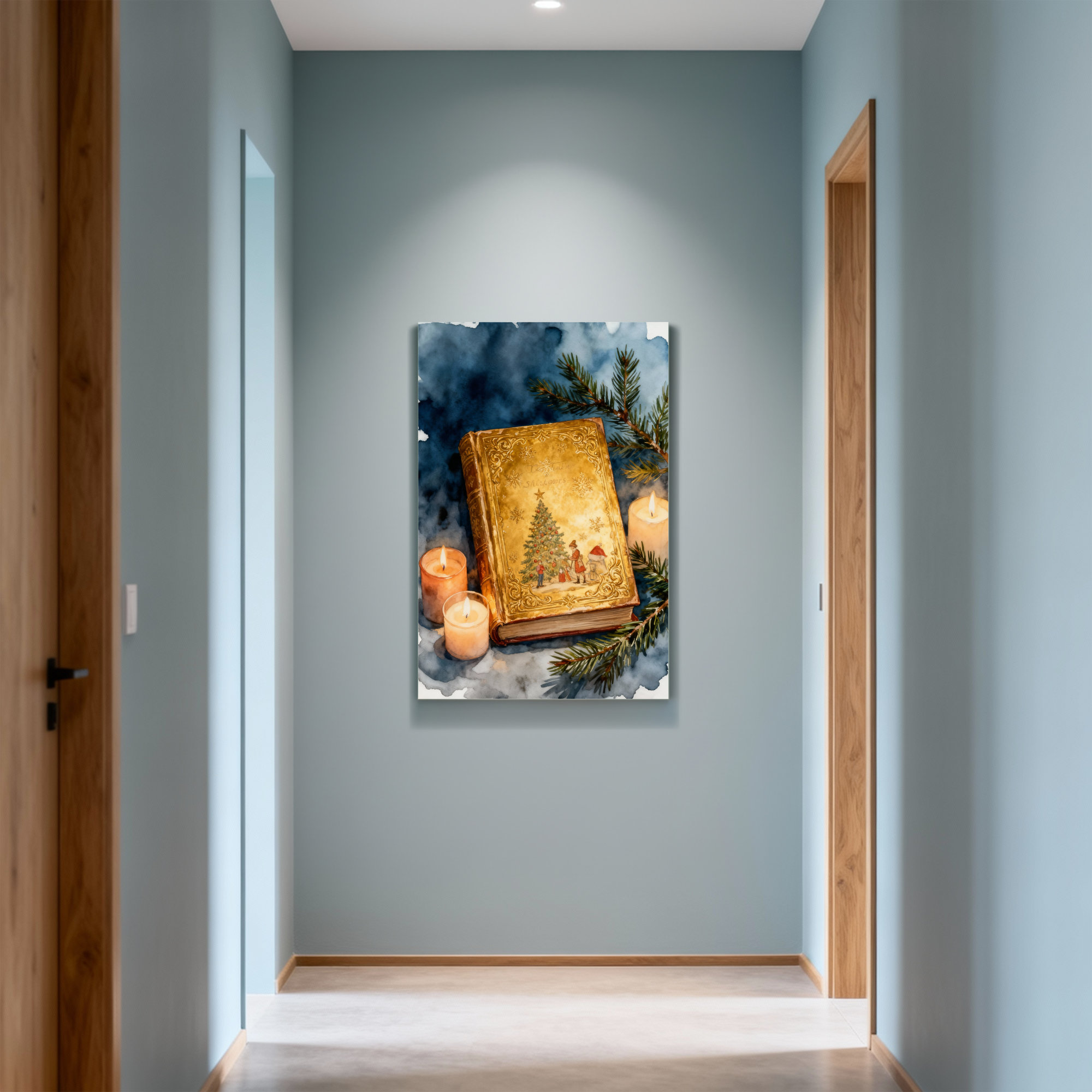 Canora Grey Arbre de Noël de Noël avec bougies et branches de pin ...