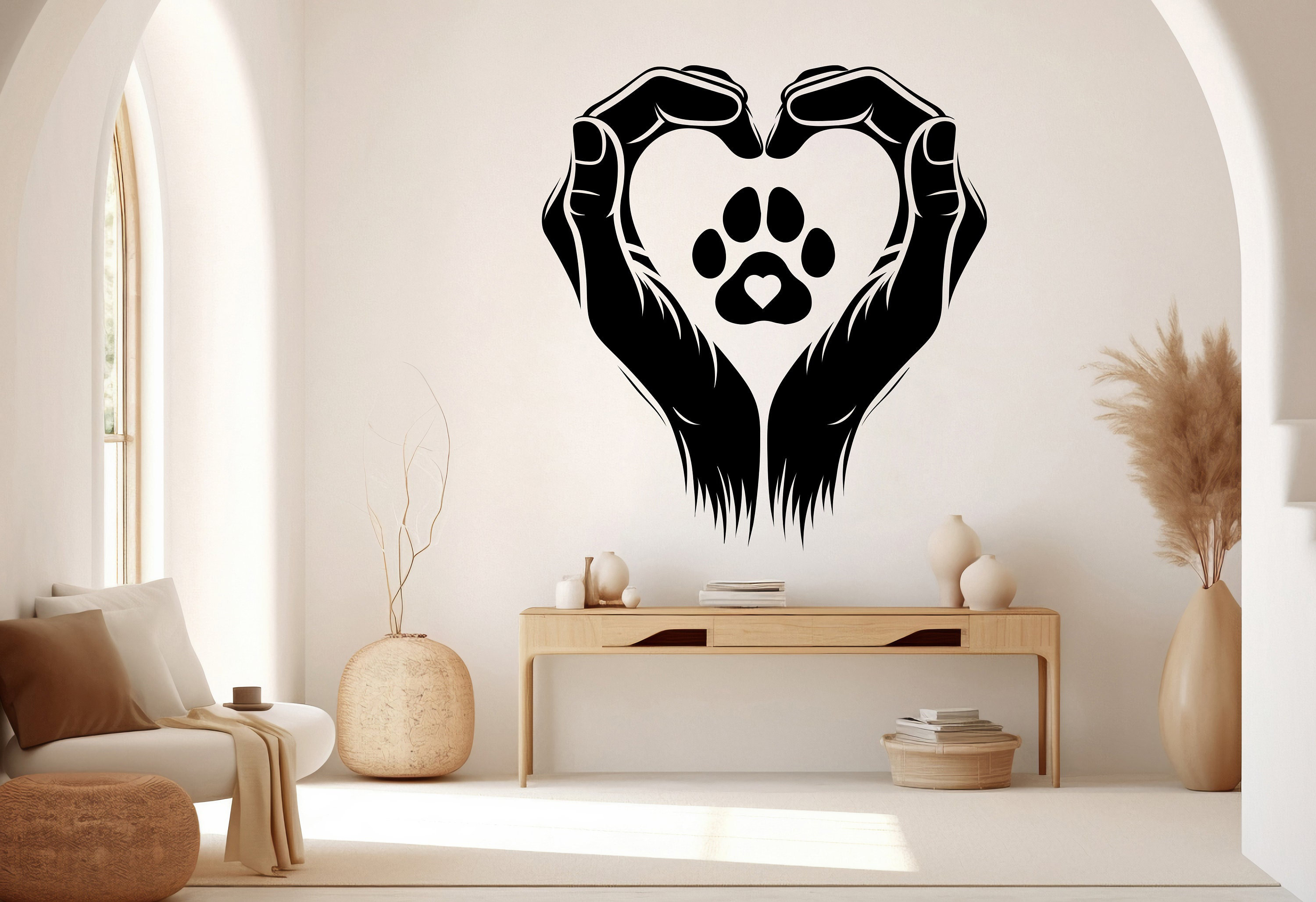 East Urban Home Hand And Paw Love Wall Decal Dad Dog Decor Dog Wall Art ...