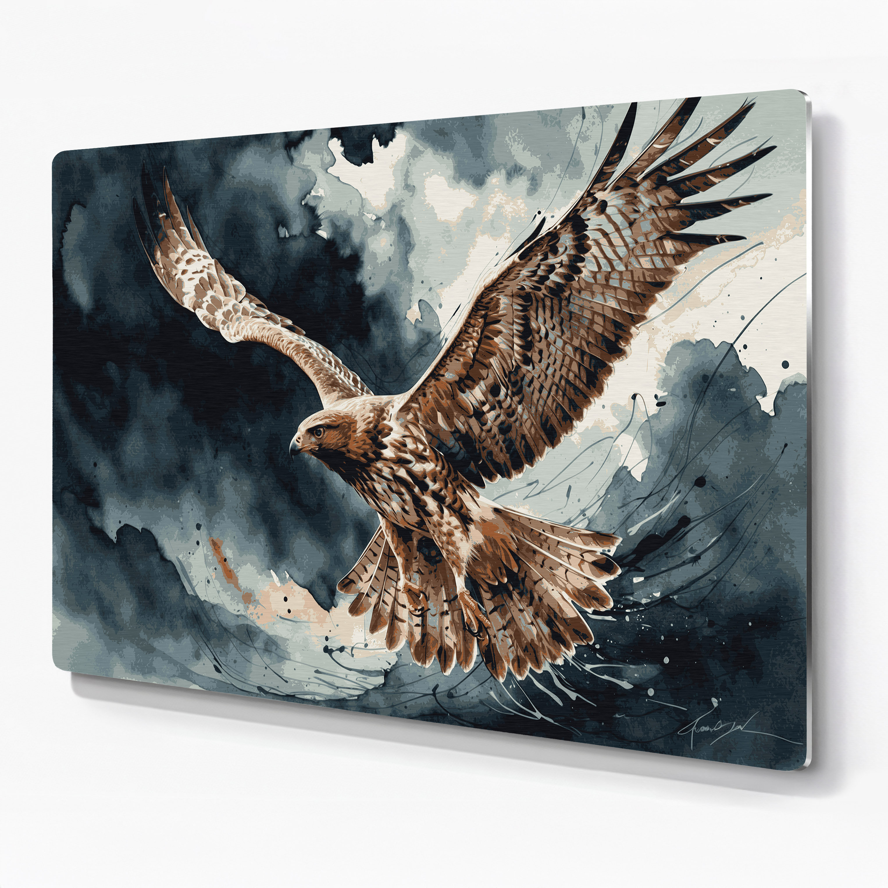Latitude Run® Birds Red shouldered Hawk Black Metal Wall Art - Wayfair ...