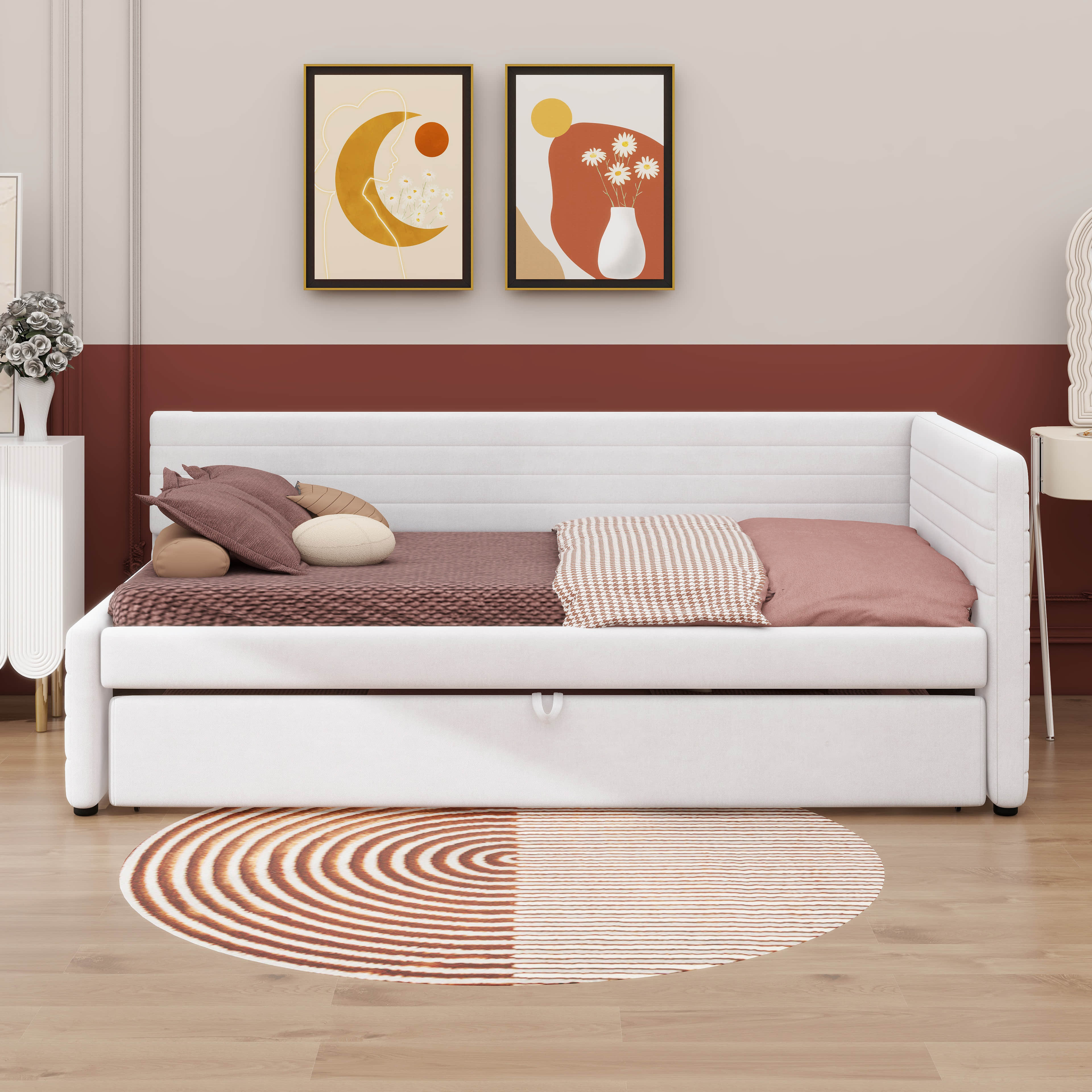 Latitude Run® A Stylish Upholstered Daybed With A Hidden Underbed ...
