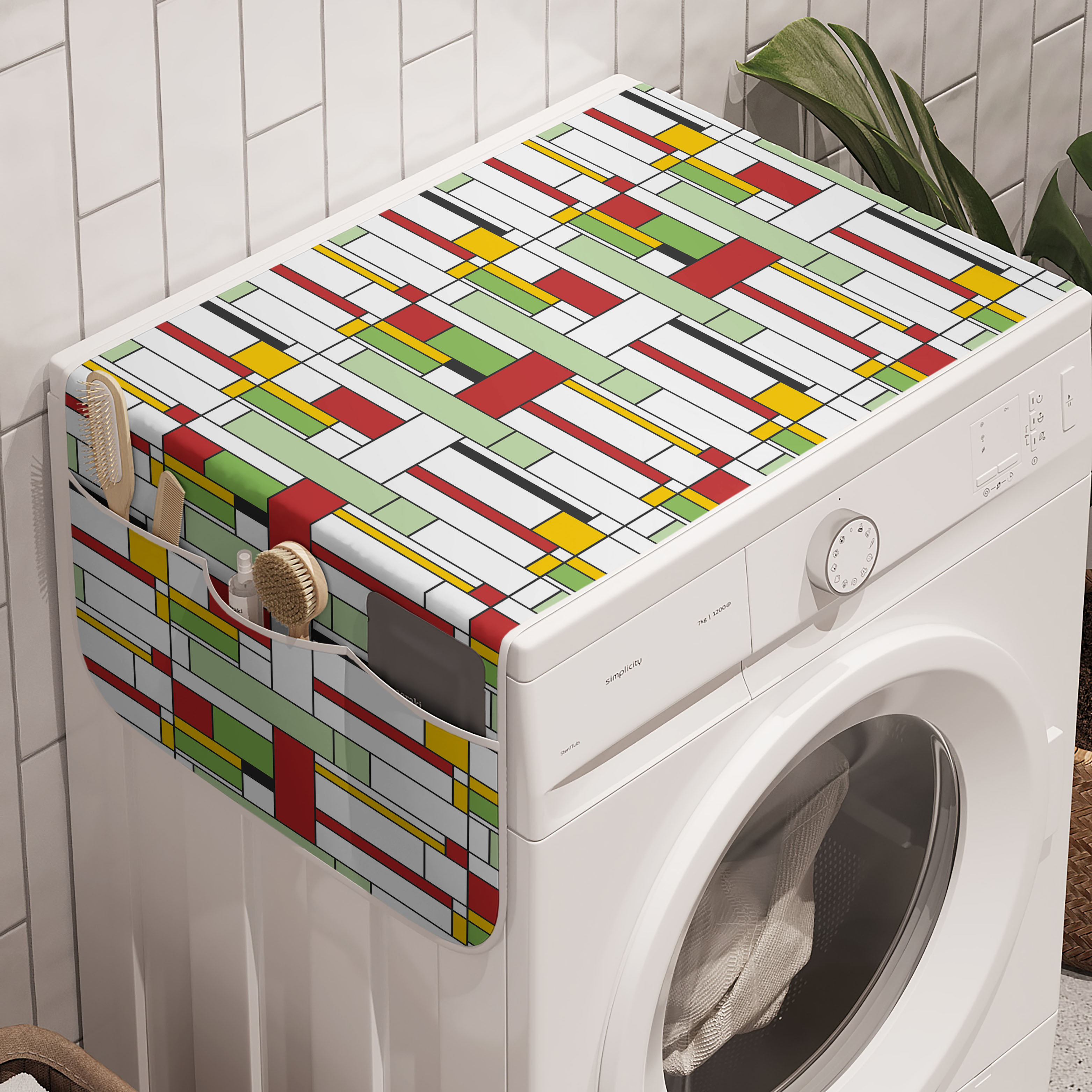 East Urban Home Geometric Washing Machine Organizer Pack of 2 47" x 18. ...