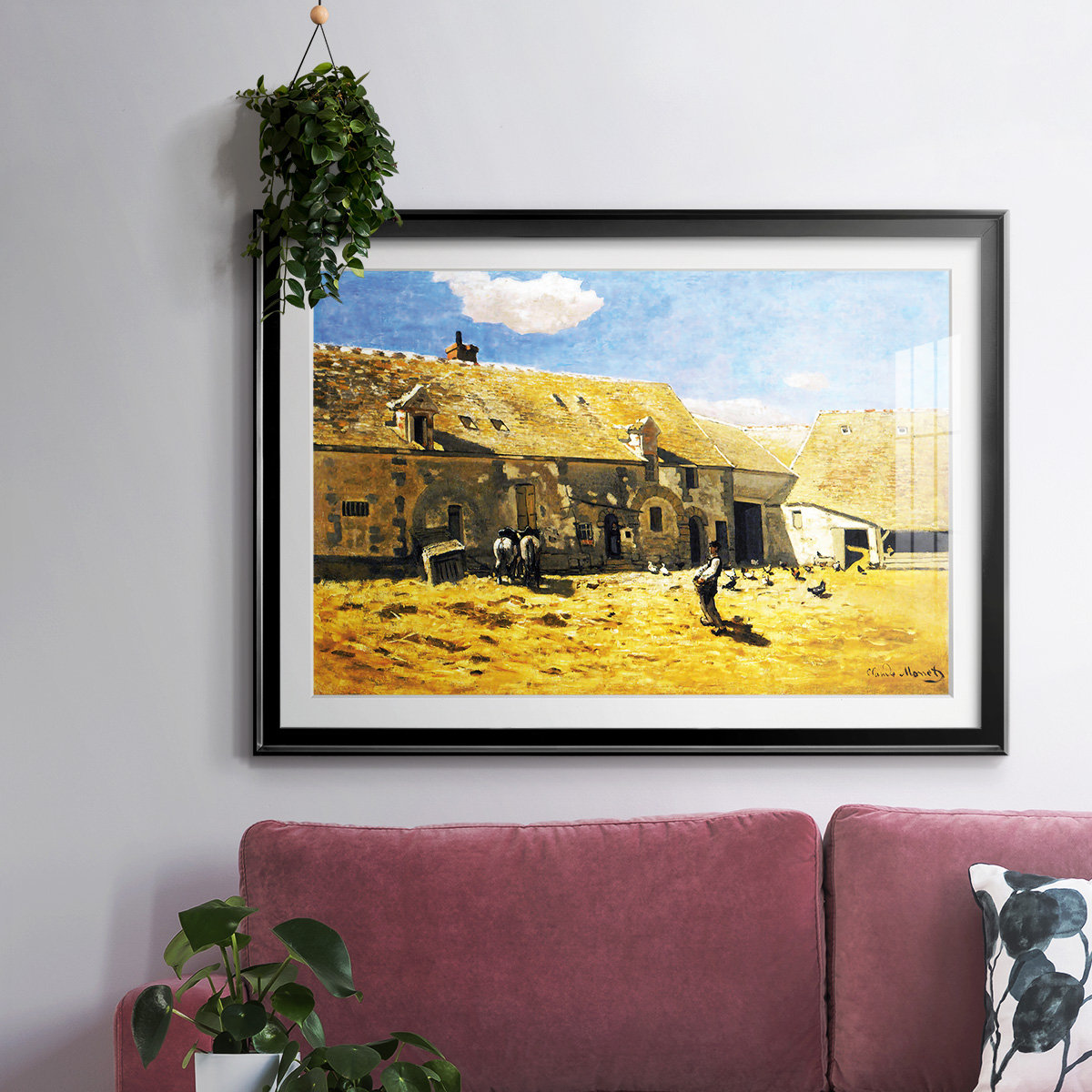 Charlton Home® Farm Yard At Chailly, 1865 Framed On Paper Print | Wayfair