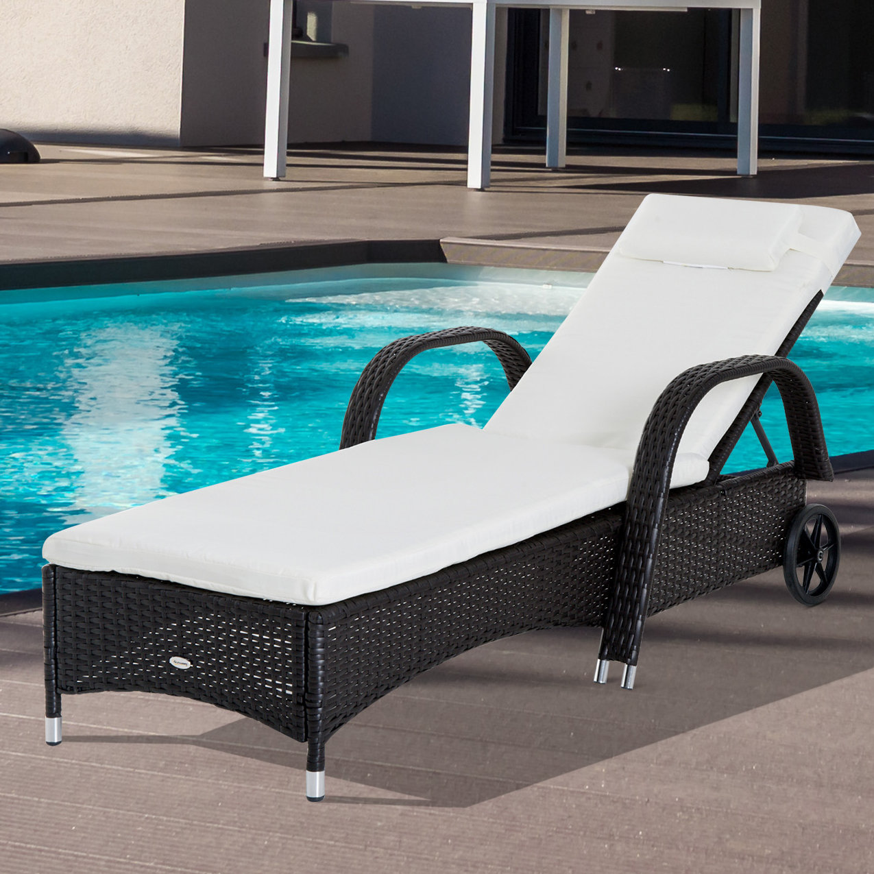 Wade Logan Porcaro 78.75" Long Reclining Single Chaise with Cushion ...