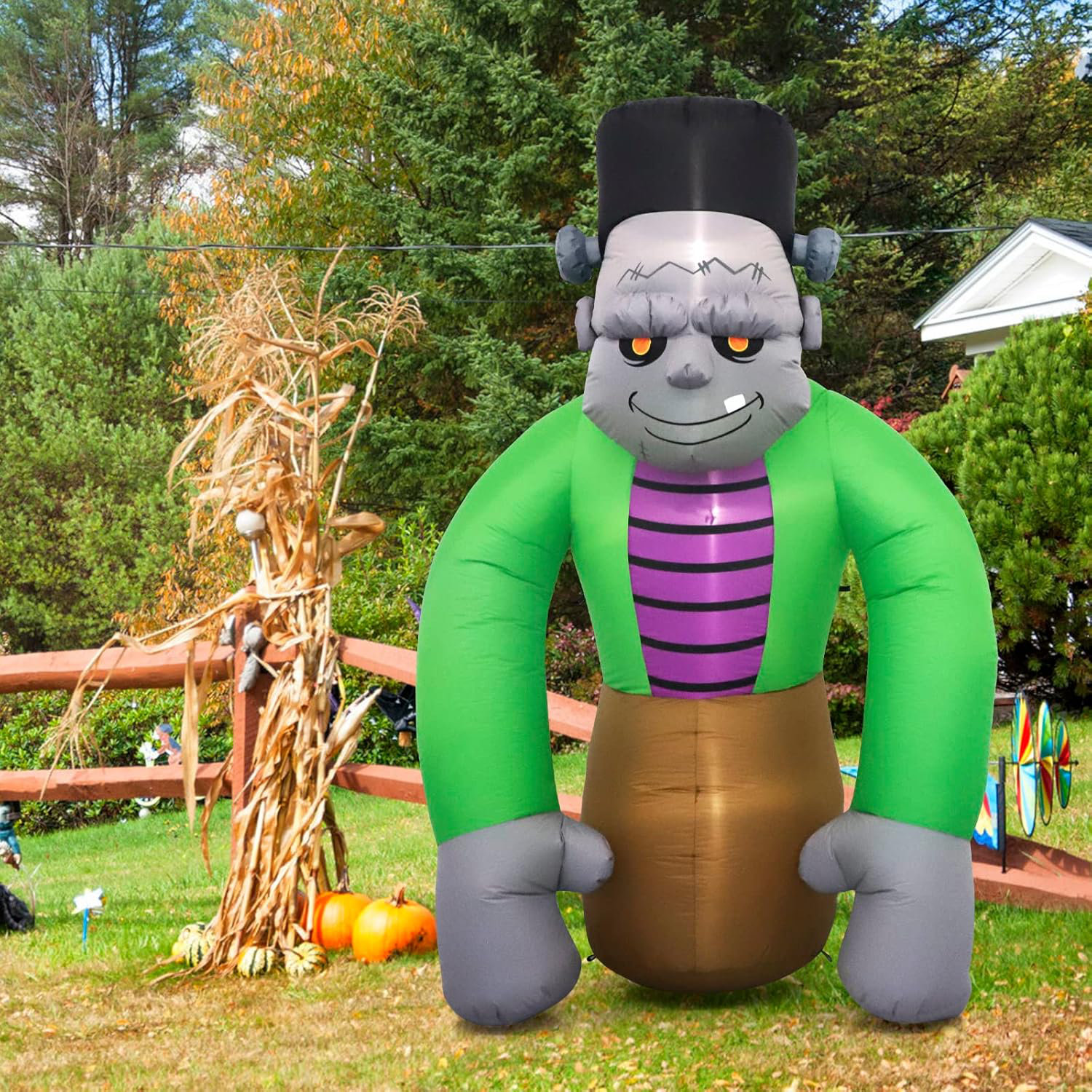 The Holiday Aisle® 8Ft Tall Halloween Inflatable Frankenstein ...