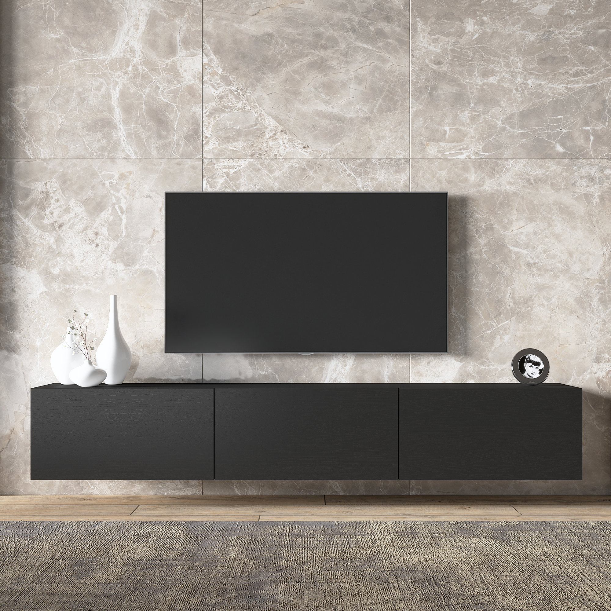 Latitude Run® Colima Modern Floating TV Stand Up to 80" TVs Wall ...
