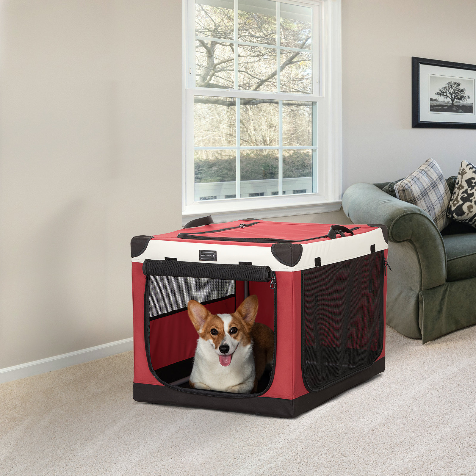 Tucker Murphy Pet™ 39.5 Inch Dog Kennel Indoor,Red | Wayfair