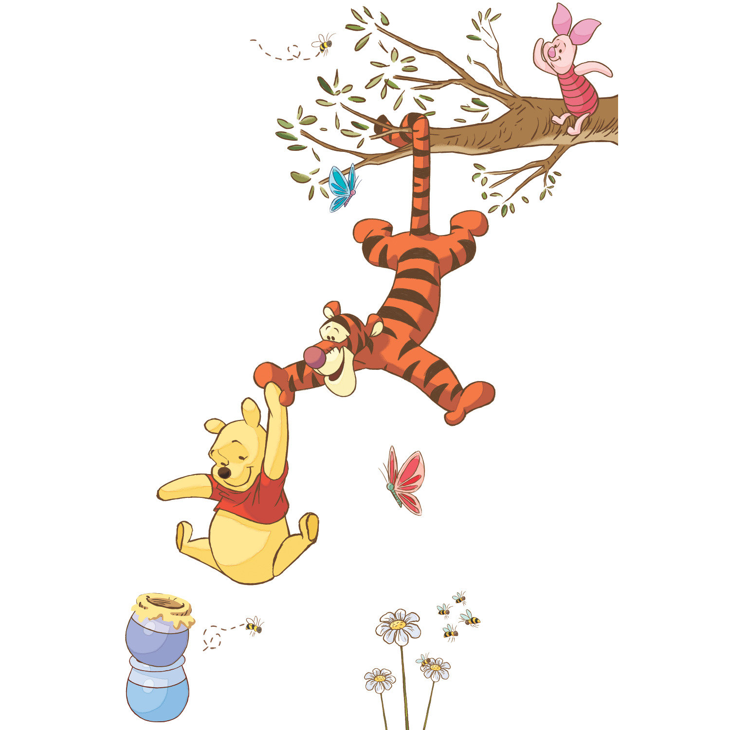 Room Mates Winnie the Pooh Swinging for Honey Peel and Stick Giant Wall ...