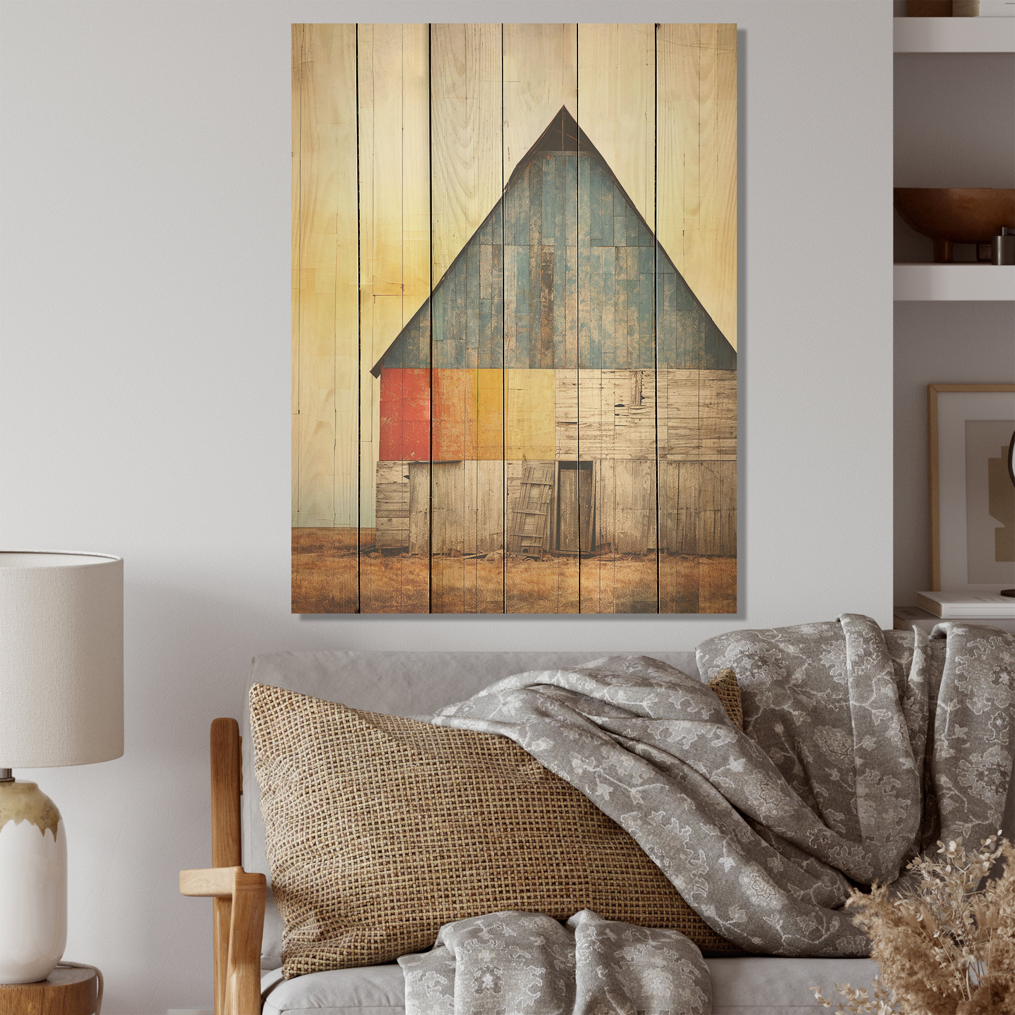 Lark Manor™ Minimalism Barn Muted Tone - Barn Wood Wall Art On Natural ...