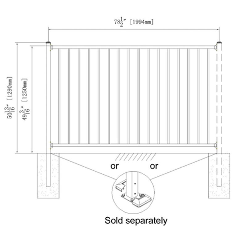XCEL Fence® Black Steel Anti-Rust Fence Panel - Flat Top/Flat Bottom ...