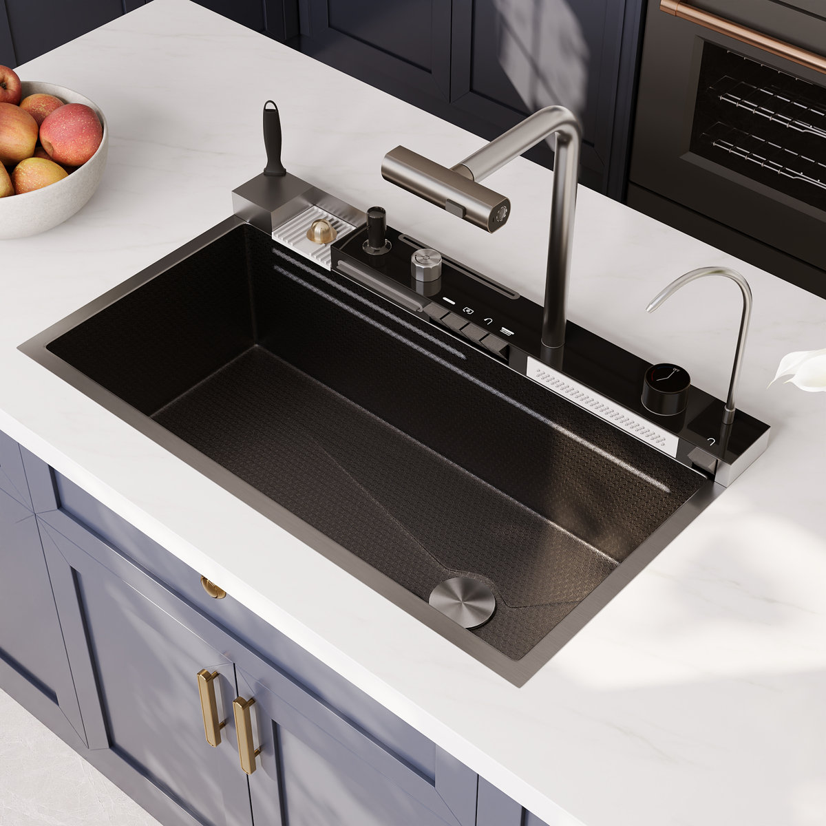 Deervalley 31.5" X 18" Smart Waterfall Kitchen Sink, Drop In Stainless ...