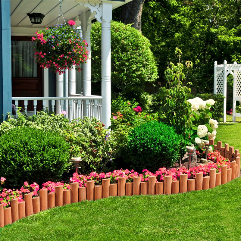 Yaheetech 7 H x 33 W Wood Garden Fence Lawn Edging Borders | Wayfair