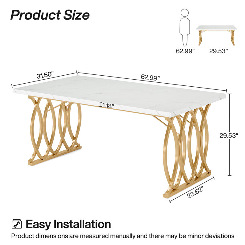 Mercer41 Rhui 63'' Sled Dining Table & Reviews | Wayfair