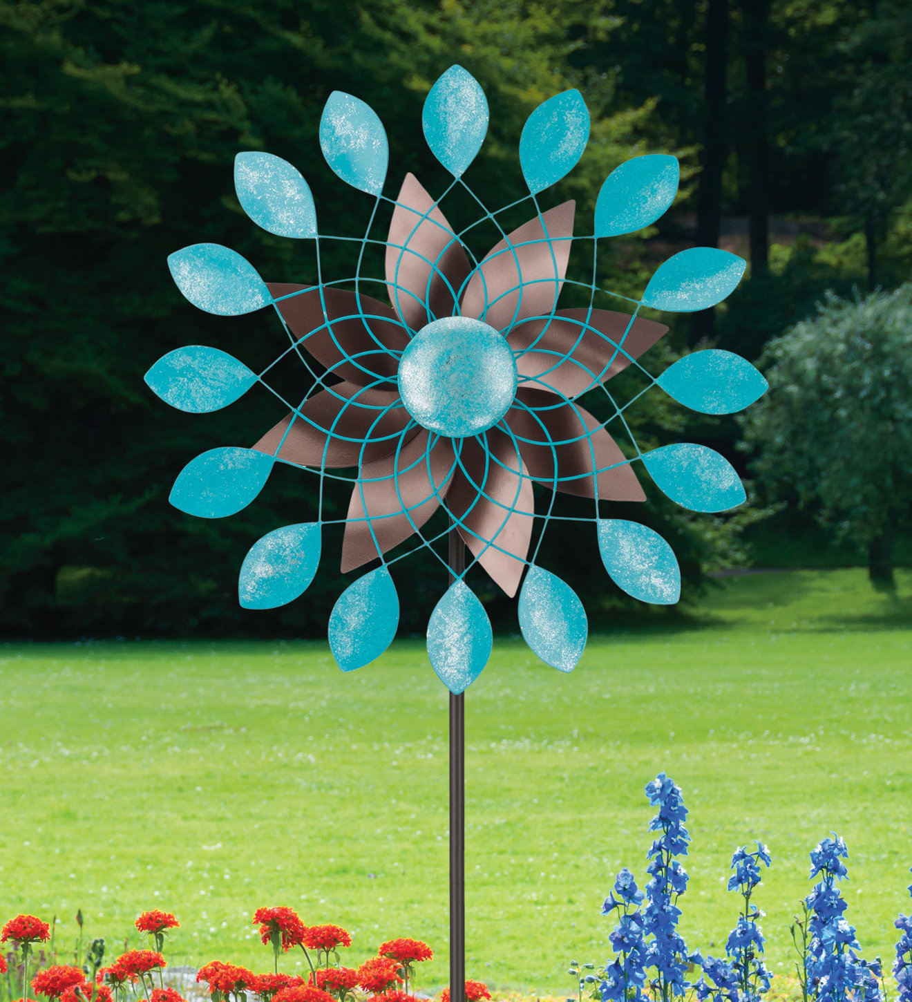 Regal Art & Gift 70 " Metal Outdoor Garden Wind Spinner with Powder ...