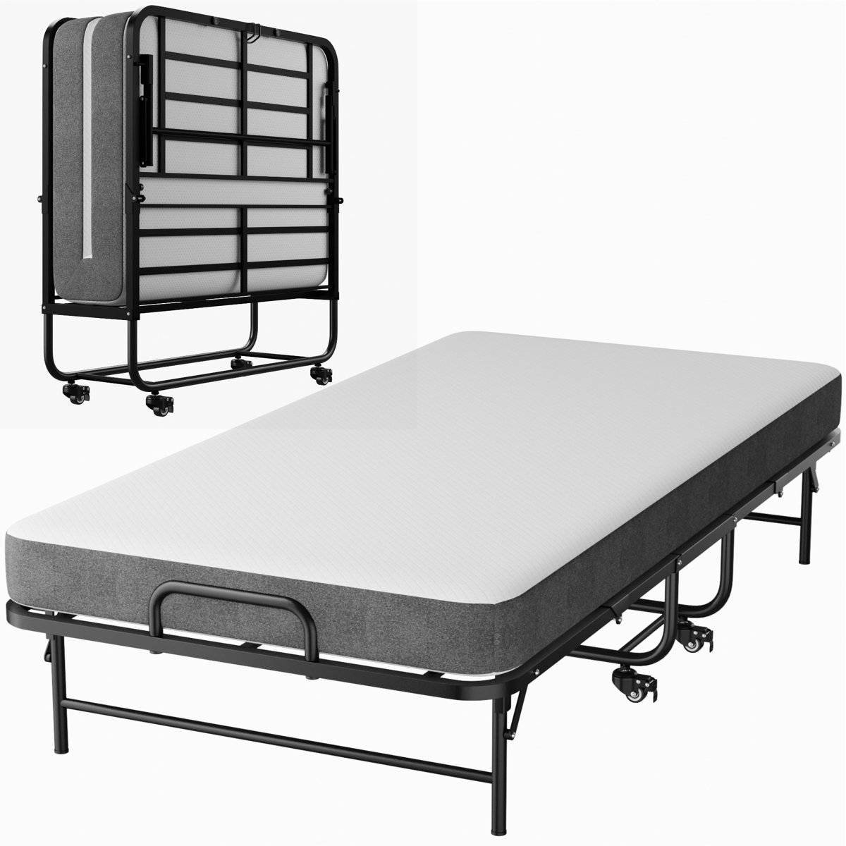 Latitude Run® Folding Bed with Mattress, Folded Bed, Rollaway Bed Guest ...