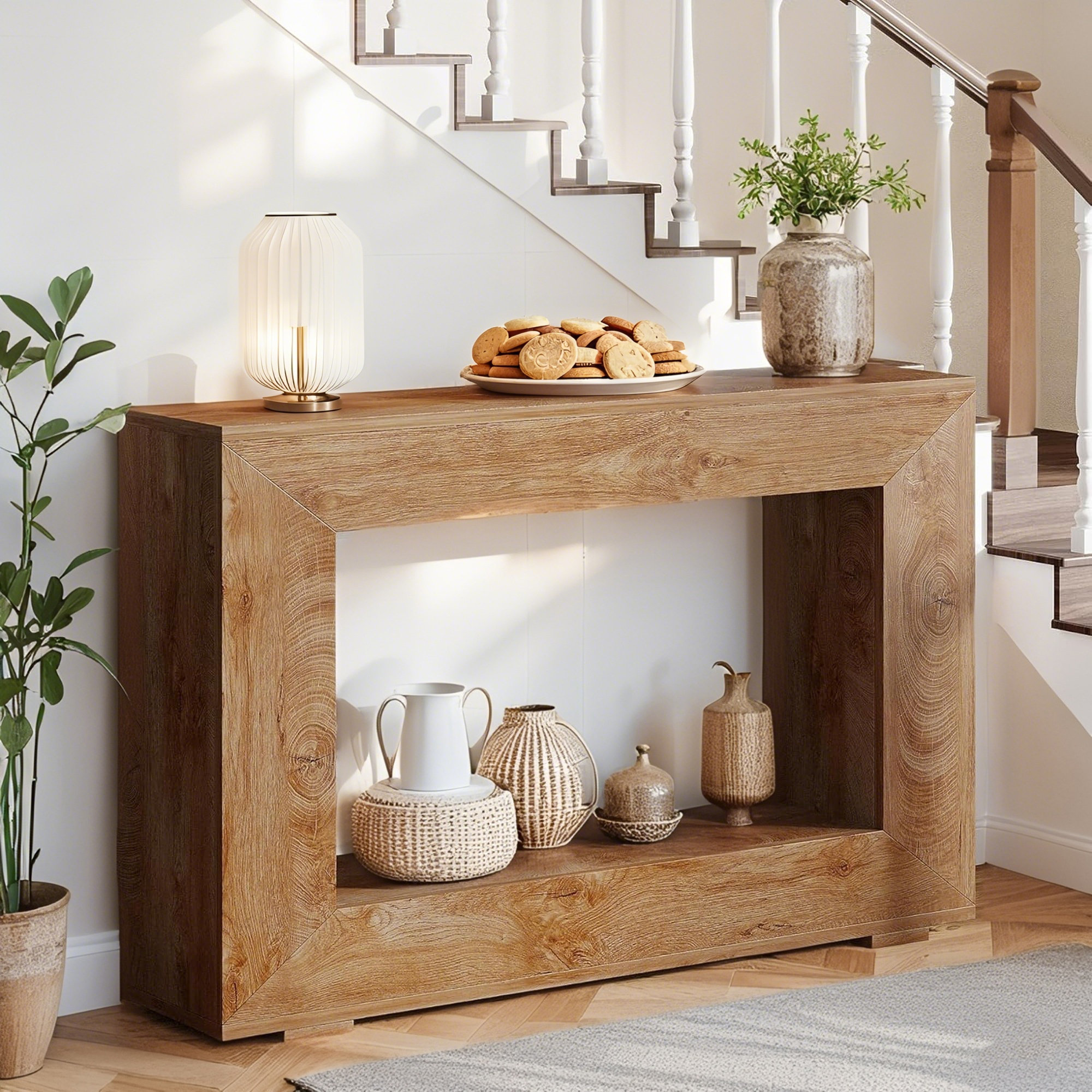 Union Rustic Farmhouse Console Table, 47" Wood Entryway Sofa Table with ...