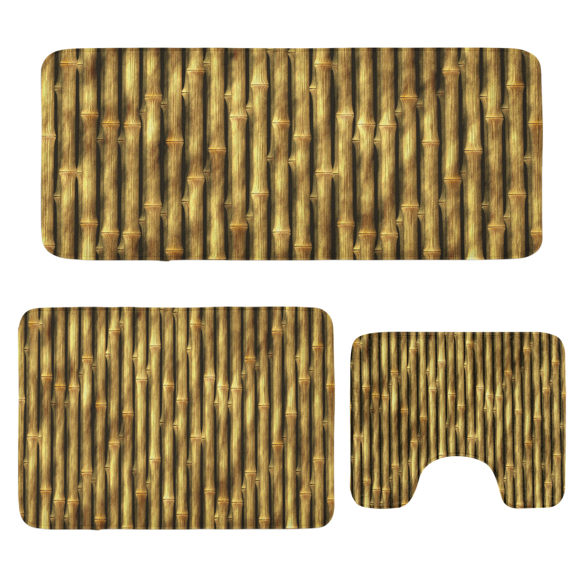 East Urban Home Rustic Bathroom Rug Set 3 Pieces U-Shape & Rectangle ...