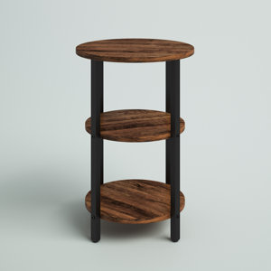 Steelside™ Table de bout ronde Mauch avec tablettes de rangement à 3 ...