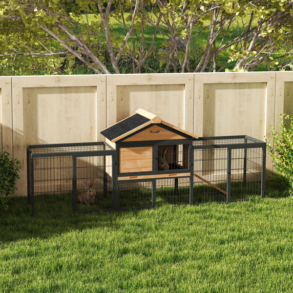 Tucker Murphy Pet™ Rabbit Hutch Outdoor, 85" Large Bunny Cage with ...