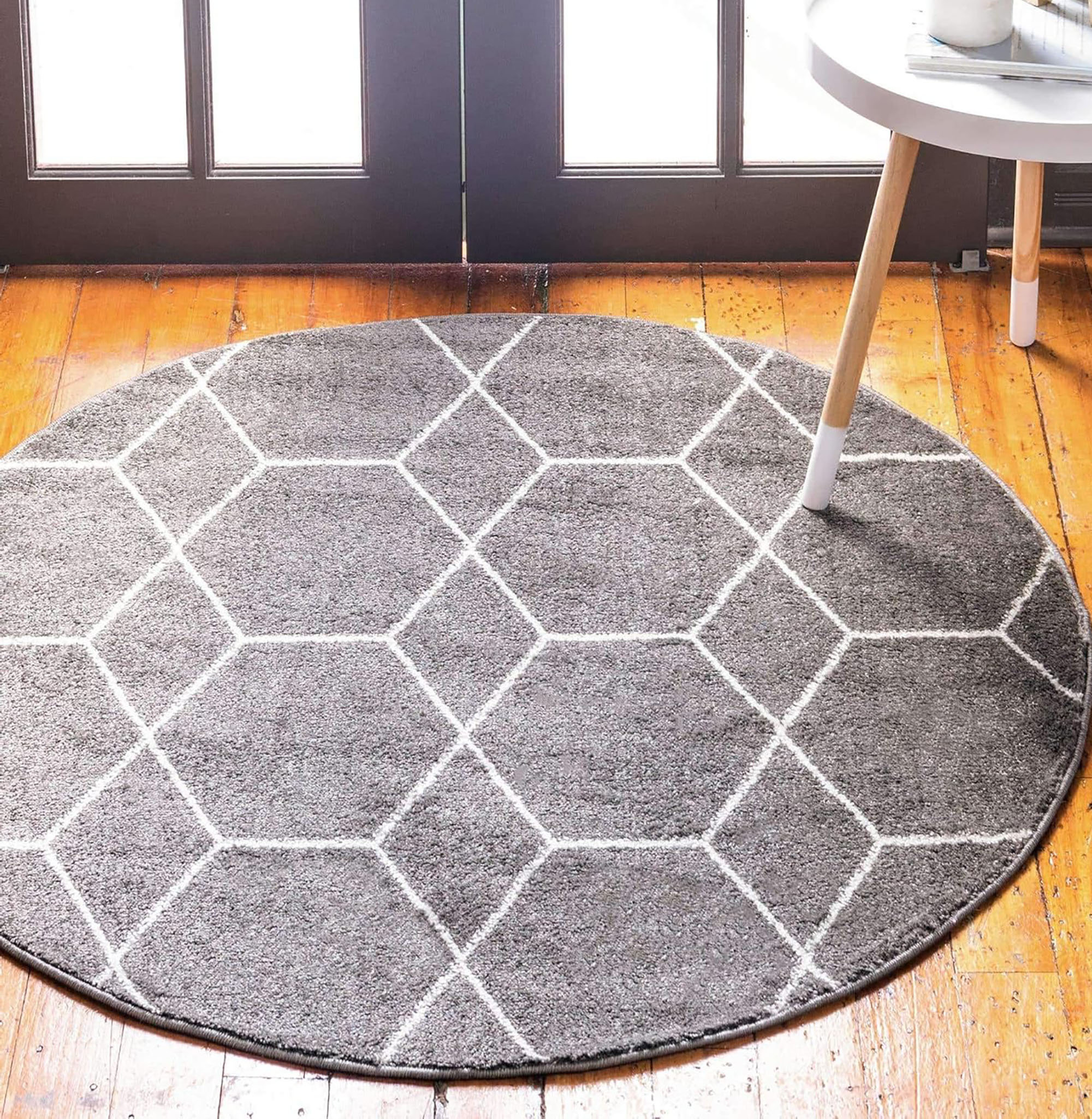Latitude Run® Area Rug,Geometric ,6' Round, Grey - Wayfair Canada