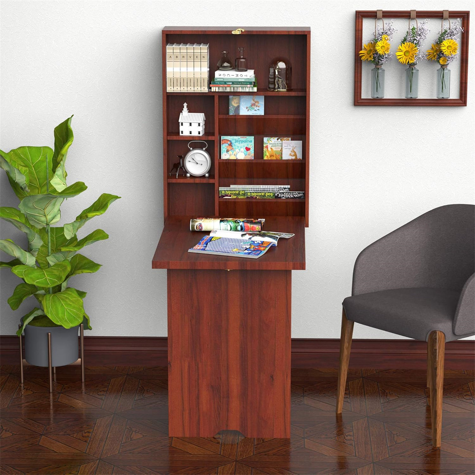 Ebern Designs Wall Mounted Desk,fold Out Convertible Desk - Wayfair Canada