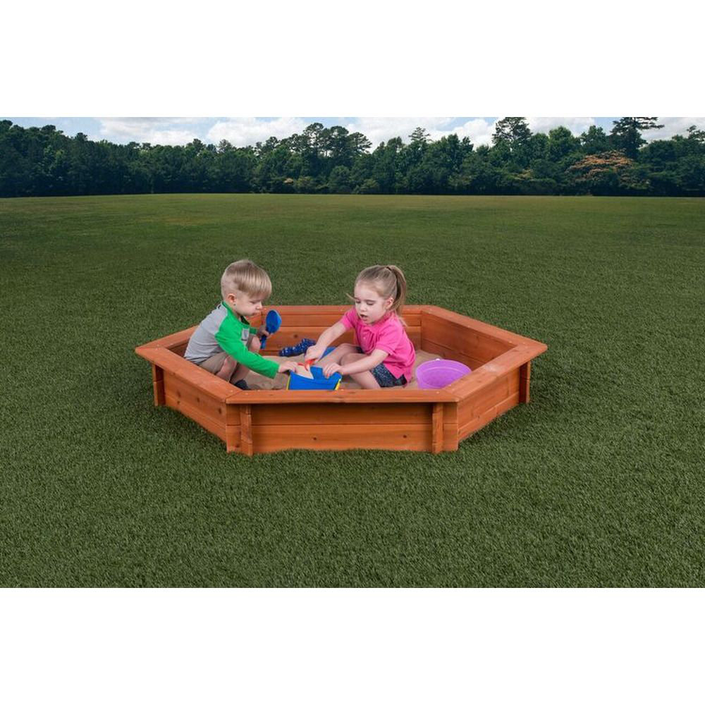 Creative Cedar Designs 4.3' Hexagon Sandbox with Cover & Reviews ...