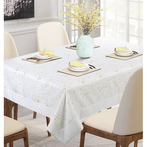 Mercer41 Sharbil Rectangle Vintage Abstract Gold Foil Spots Polyester ...