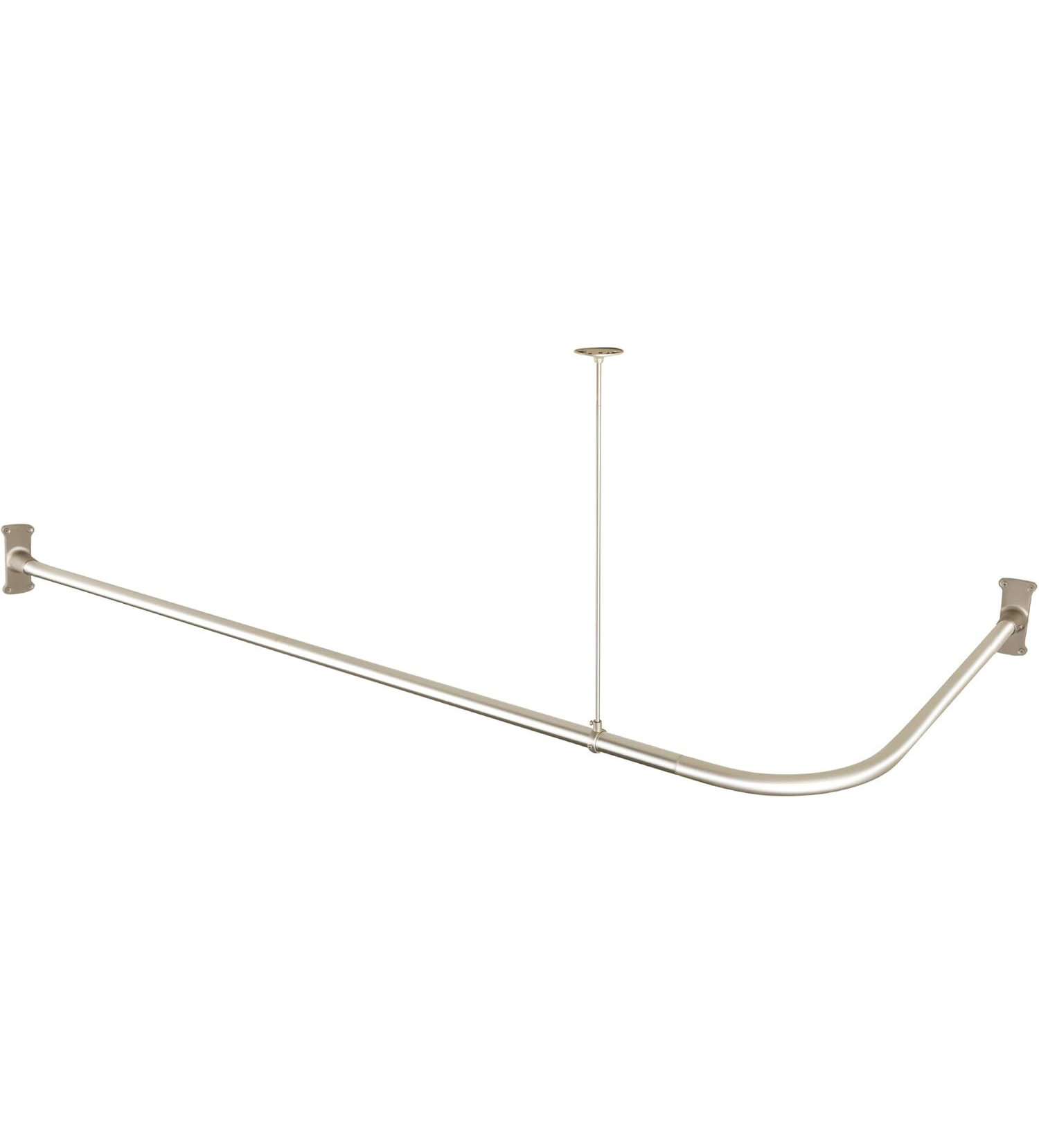 Amzico Adjustable Corner Shower Curtain Rod, Genuine 304 Stainless ...