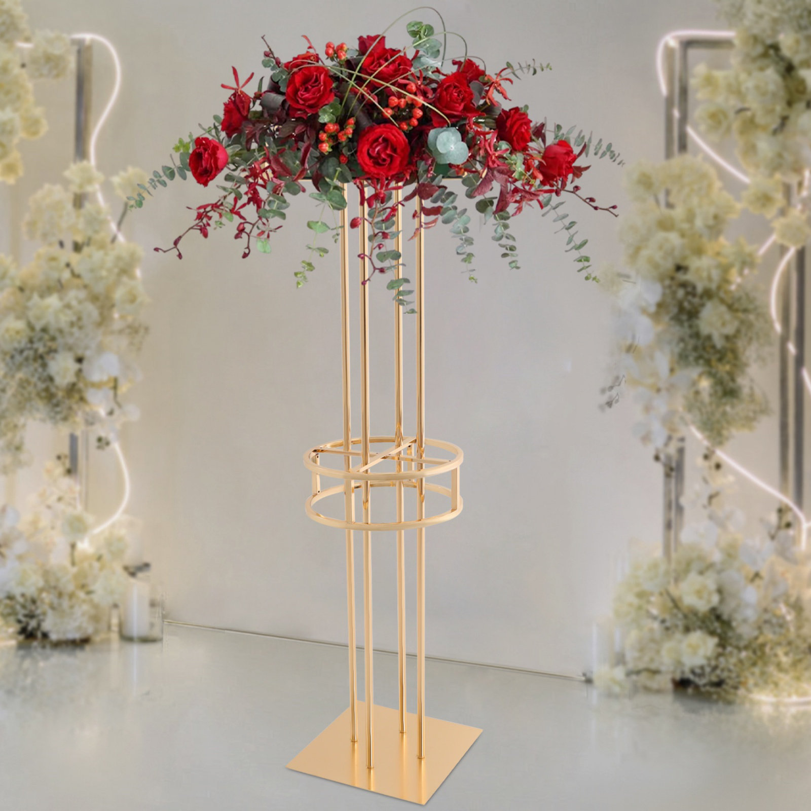 YXSUN 2 Tier Metal Flower Stand, Modern Flower Stand, Flower Stand For ...