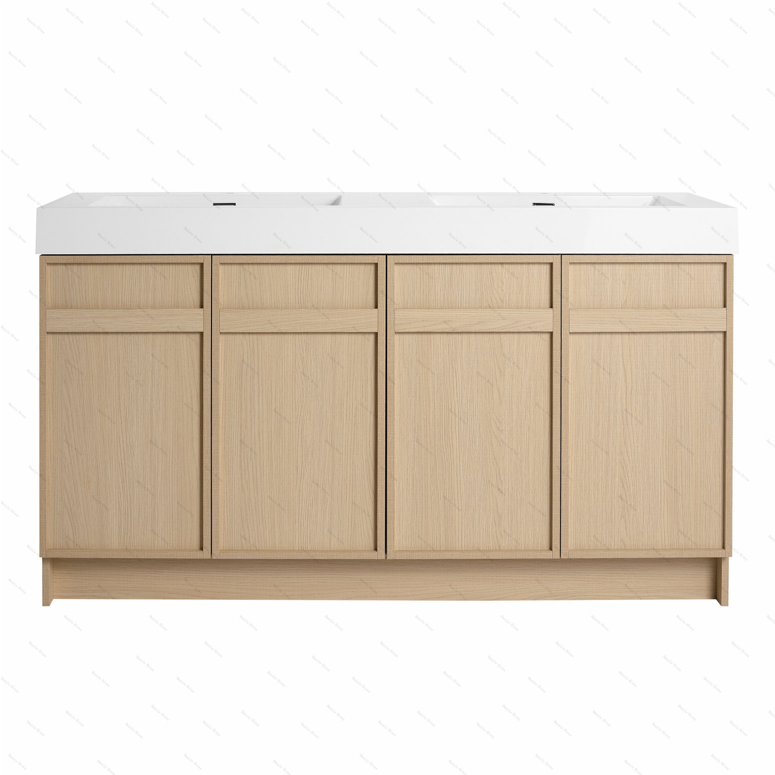 Dazzle Hives 60" Freestanding Bathroom Vanity with White Double Resin ...
