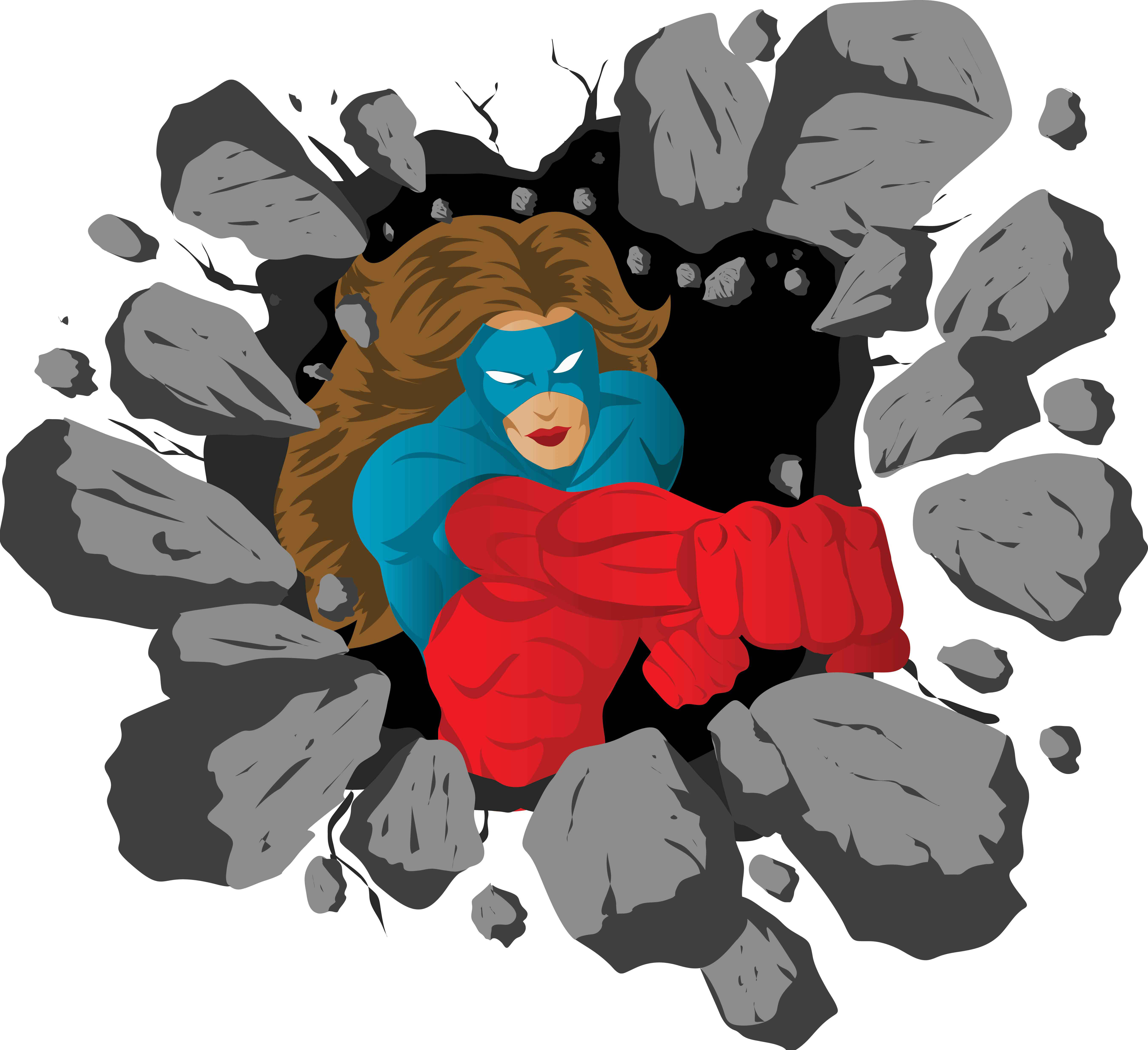 Wallhogs Winn Lady Hero Busting Out Wall Decal | Wayfair