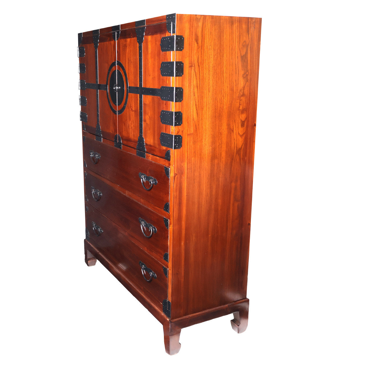 Wildon Home® Japanese Tansu Cabinet in Dark Mahogany Lacquer | Wayfair