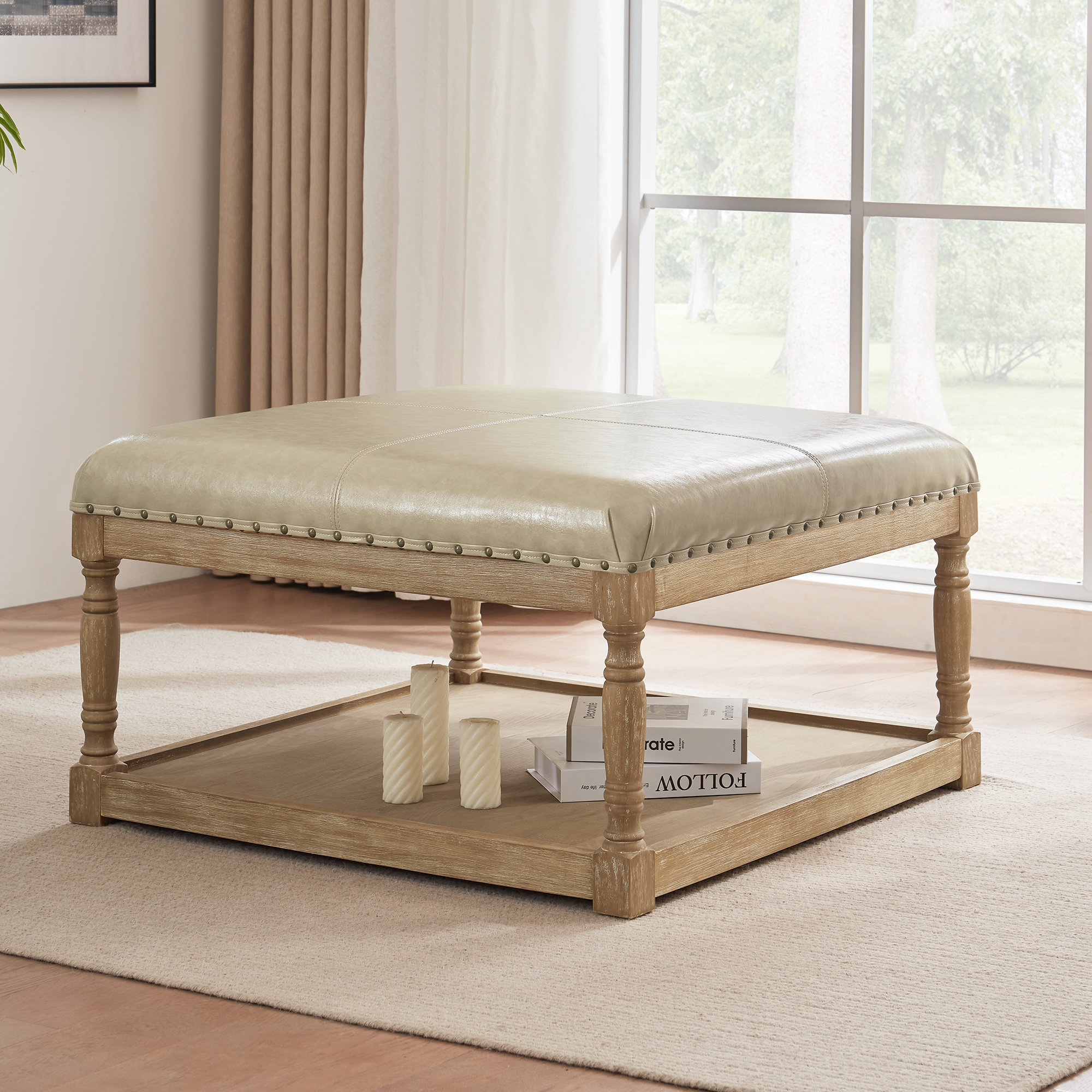 Ophelia & Co. Vegan Leather Ottoman & Reviews | Wayfair