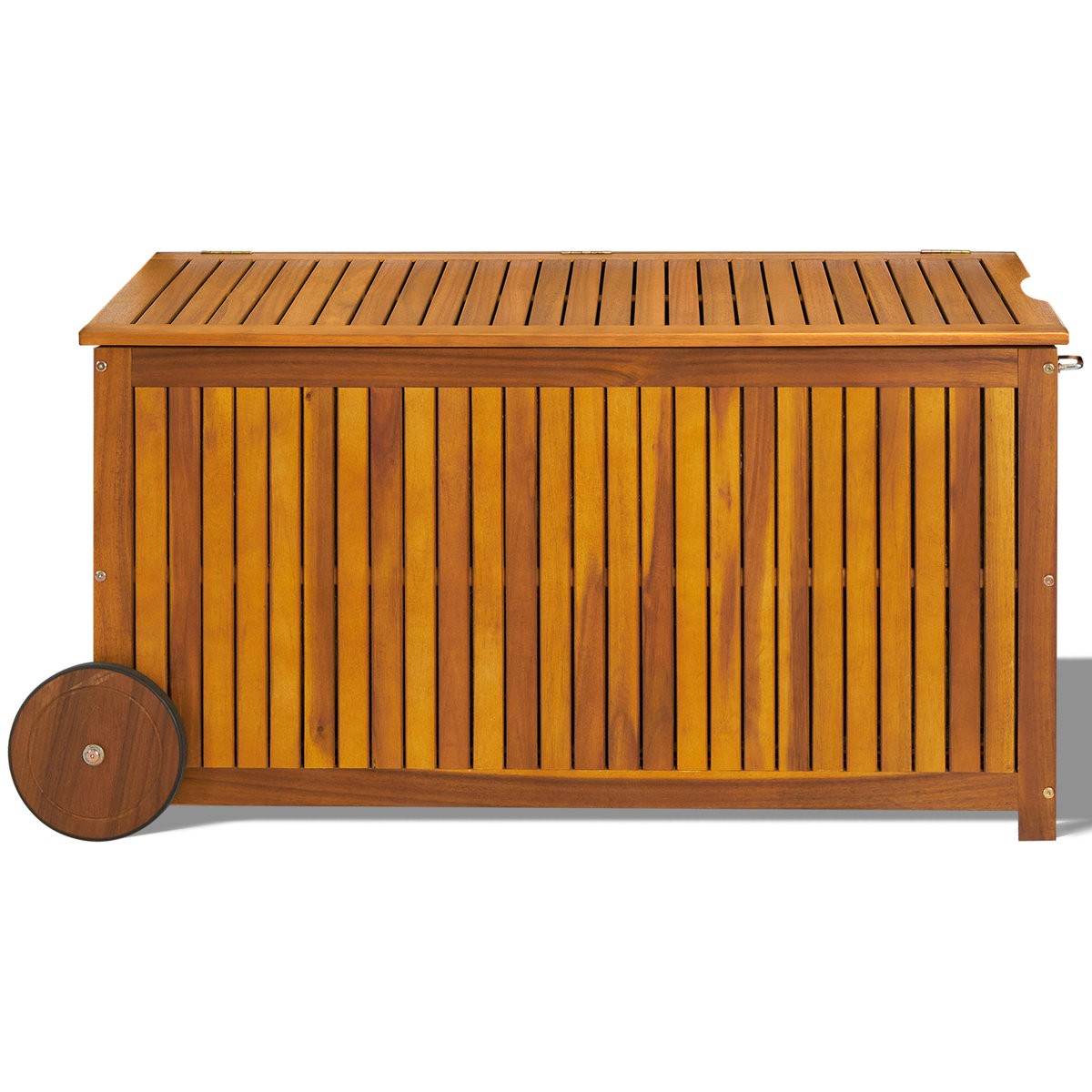 Winado 57 Gallon Acacia Wooden Patio Storage Deck Box with Water ...
