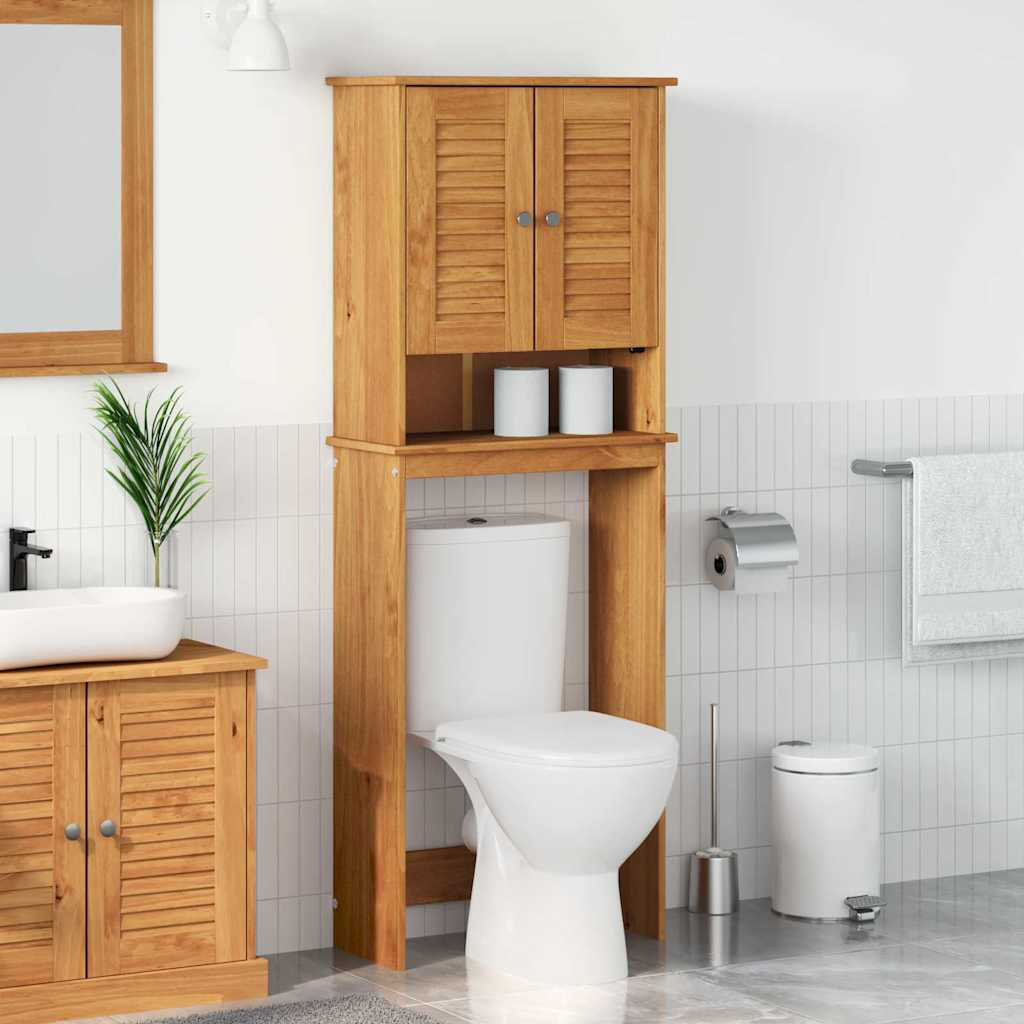 ClassicLiving Toilet Cabinet VIGO White 60 X 27 X 161 Cm Solid Pine ...