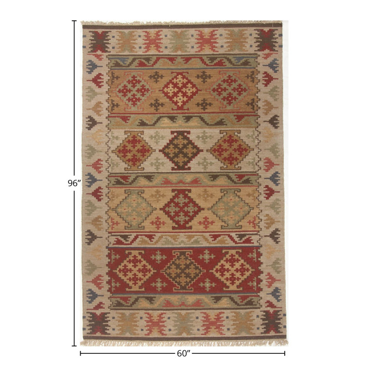 String Matter Flatweave Blue/Brown/Gold/Green/Ivory/Red Rug | Wayfair