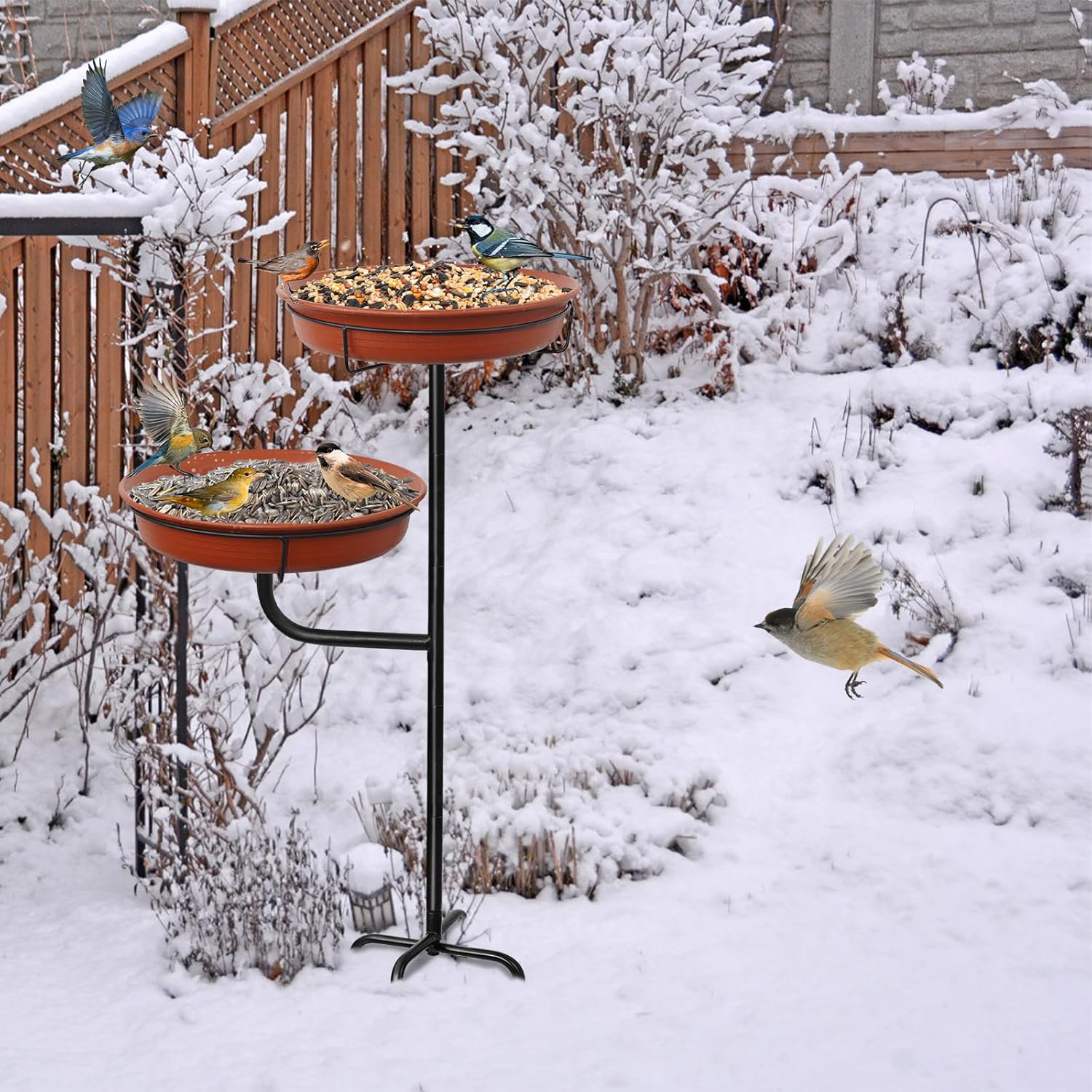 Winston Porter Freestanding Birdbaths Bowl Outdoor, Standing Garden ...